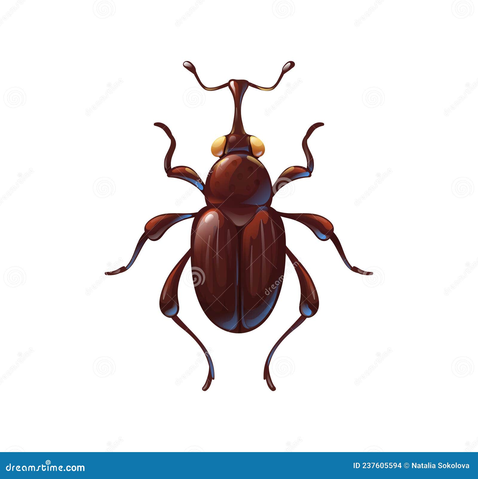 Weevil Bug or Snout Beetle, Cute Cartoon Insect Stock Vector ...