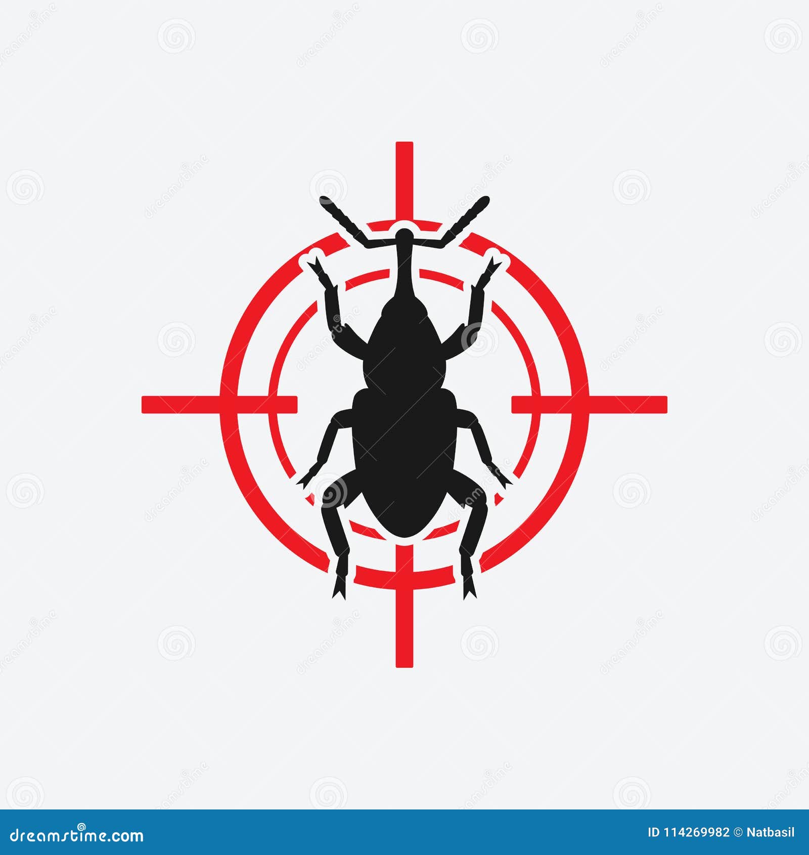 Granary Weevil Bug Close Up . Hand Drawn Vector Illustration. Black ...