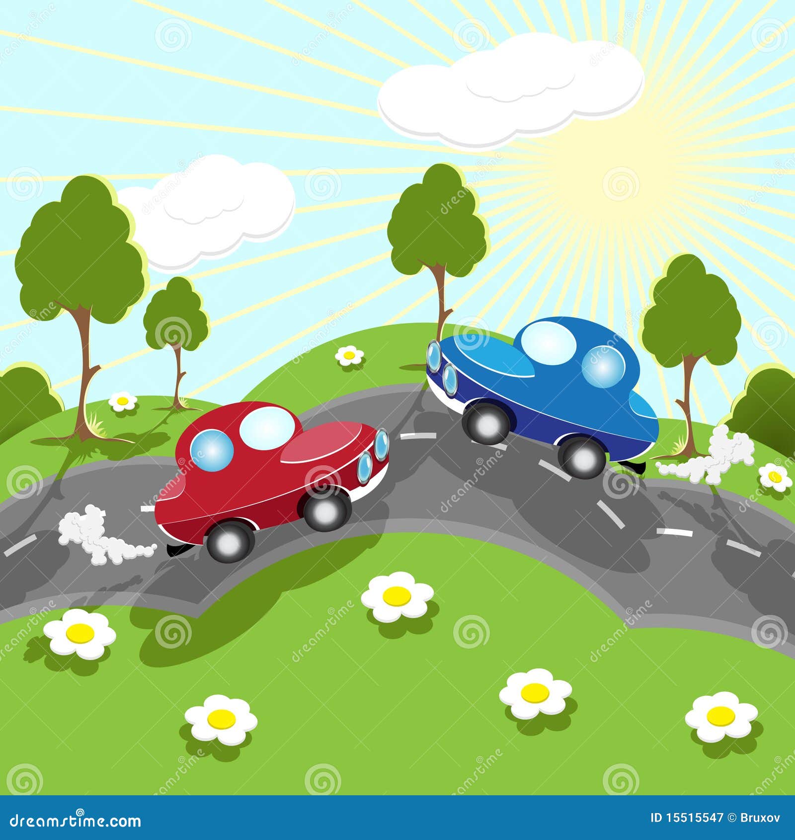 Weg vector illustratie. Illustration of illustratie, zomer - 15515547