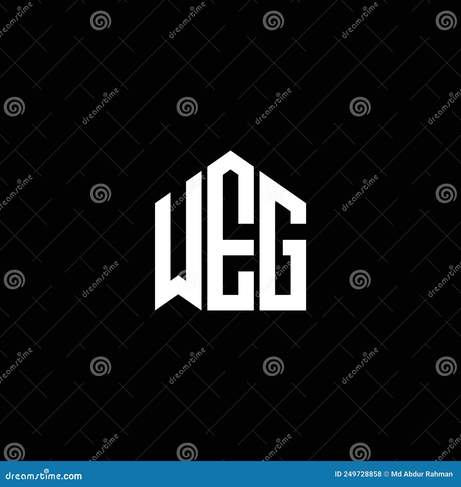 WEG Letter Logo Design on BLACK Background. WEG Creative Initials ...
