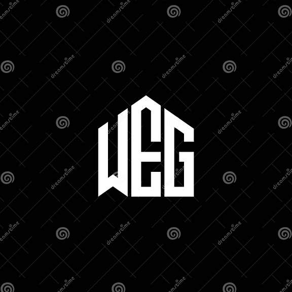 WEG Letter Logo Design on BLACK Background. WEG Creative Initials ...