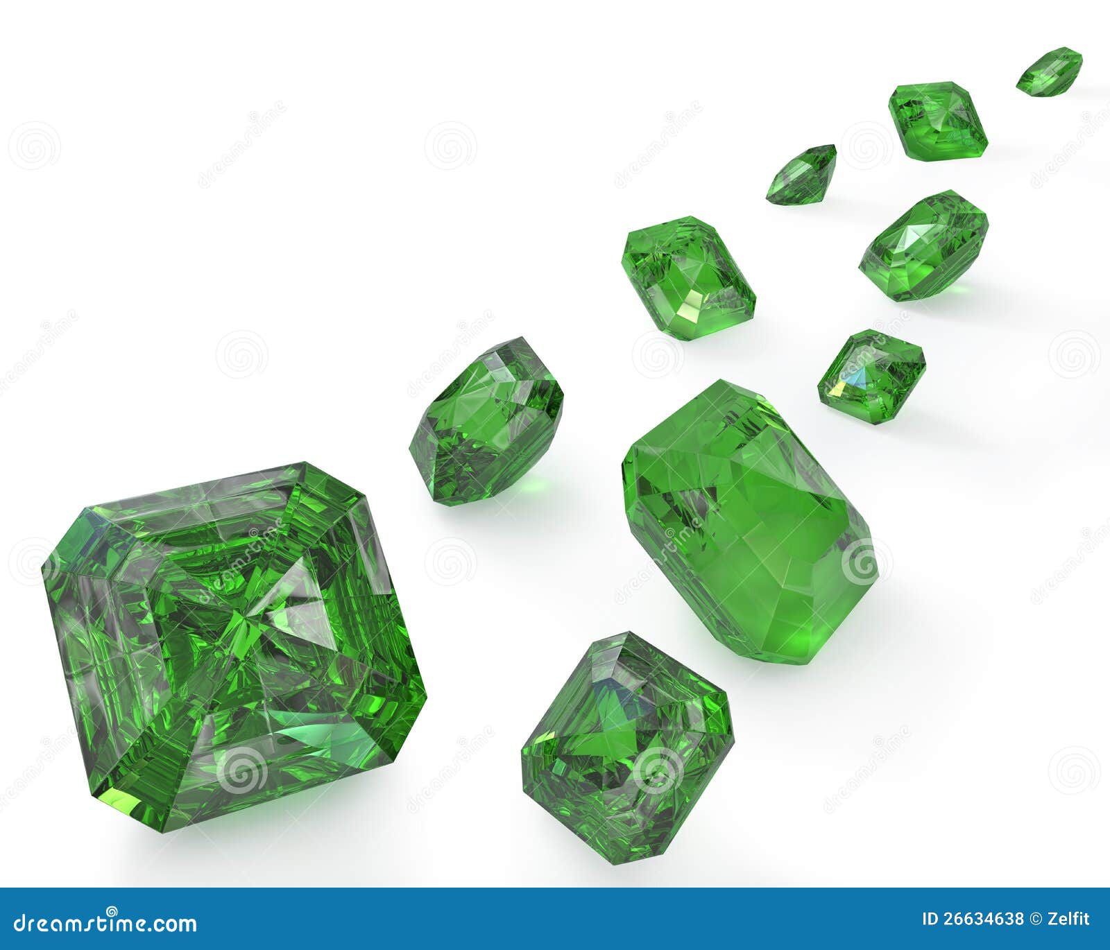 Weg van groene smaragden stock illustratie. Illustration of voorwerp ...