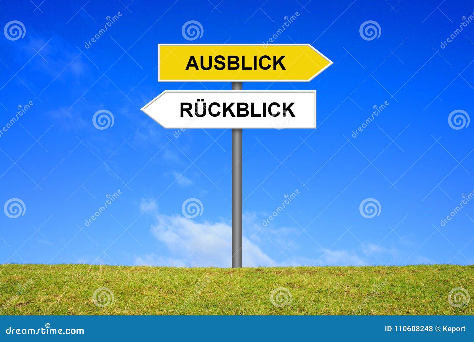 Wegweiser, Der Bericht- Und Visionsdeutsches Zeigt Stockfoto - Bild von ...