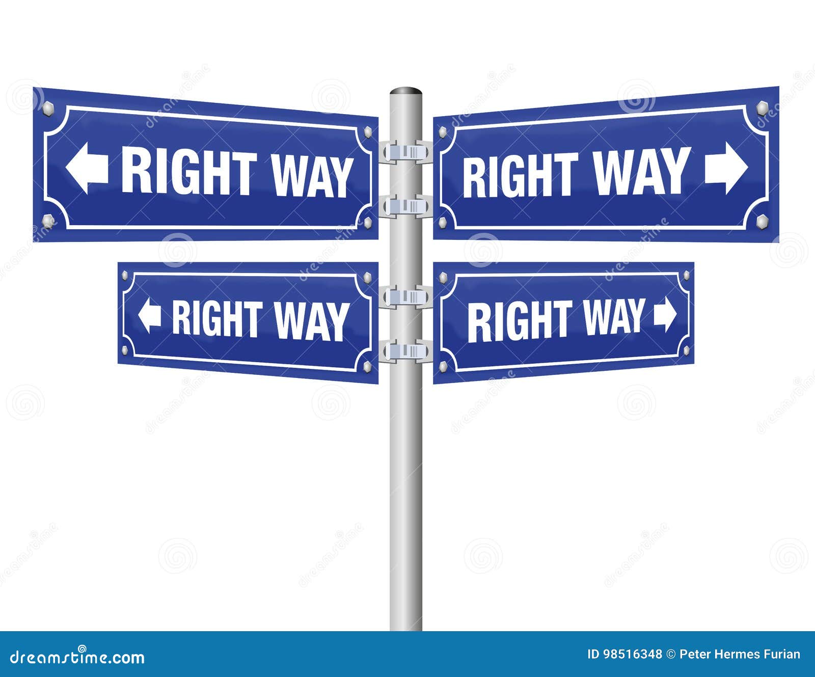 Wegweiser Des Richtigen Weges Vektor Abbildung - Illustration von ...