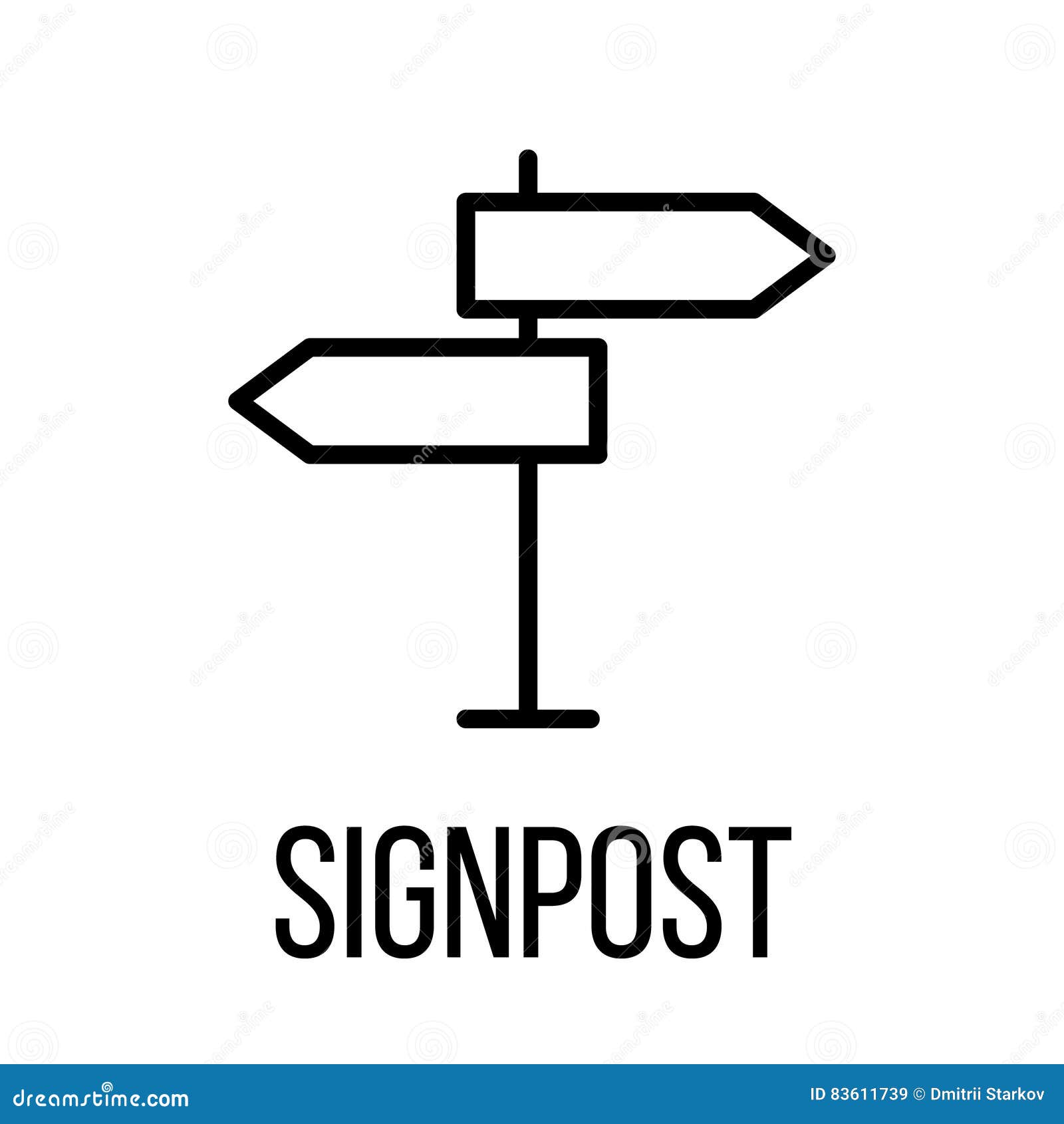 Wegweiser Ikone Oder Logo in Der Modernen Linie Art Stock Abbildung ...