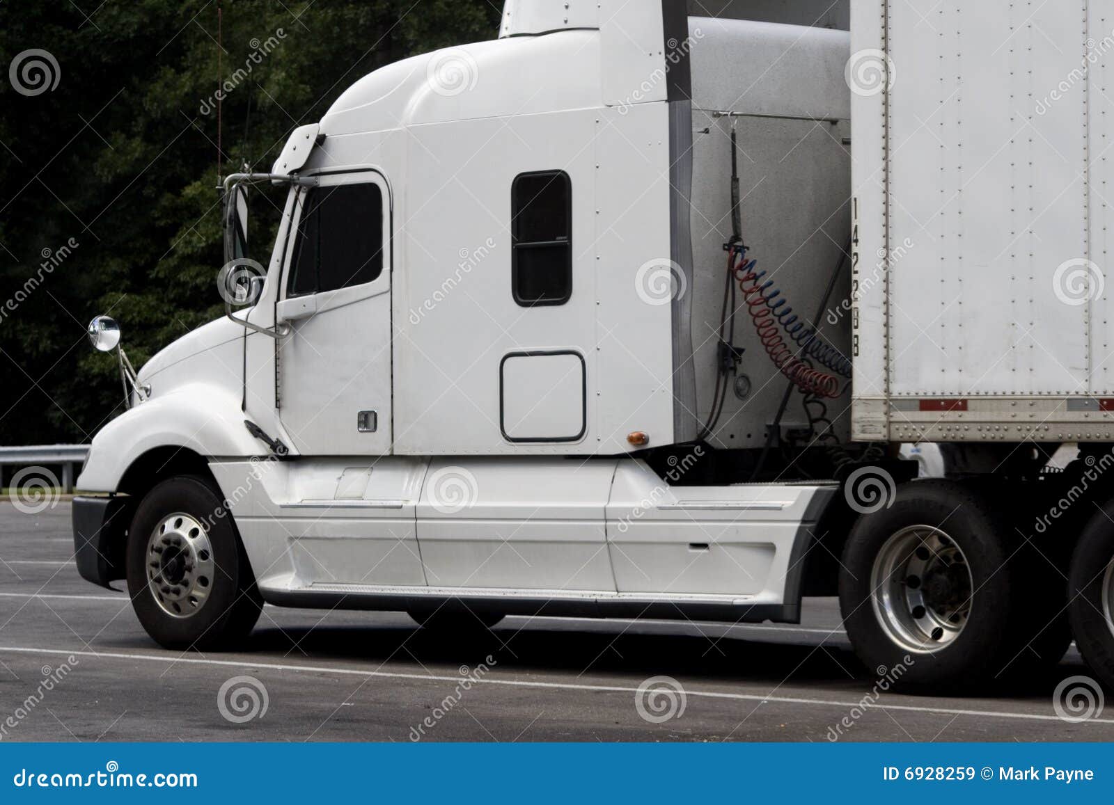 Weiße Diesel-LKW-Anlage Mit Exemplar-Platz Stockbild - Bild von grün ...
