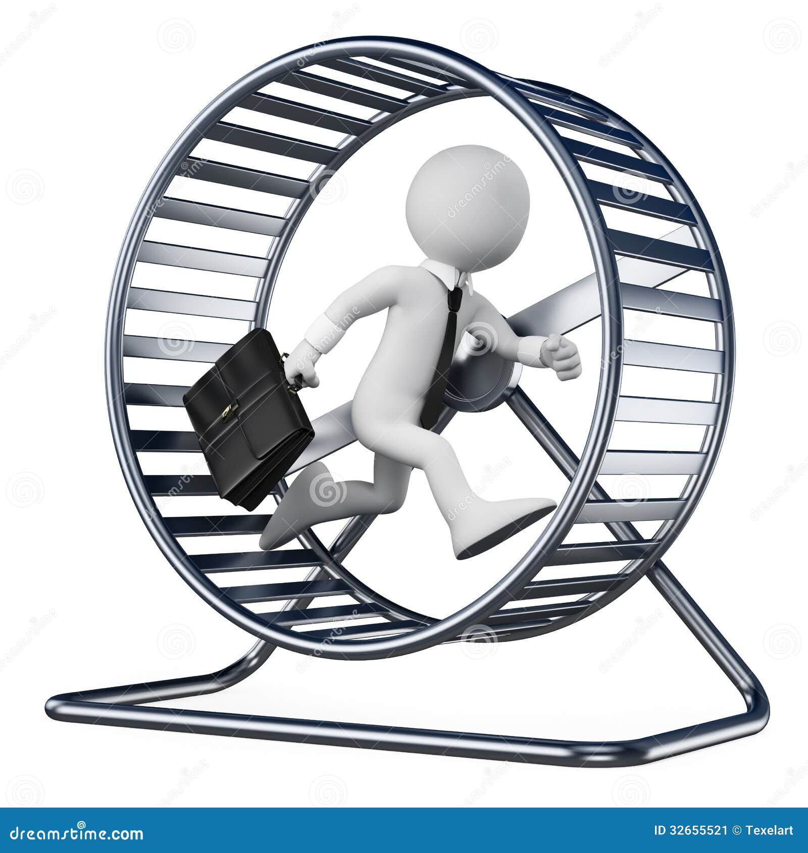 Weiße Leute 3D. Geschäftsmann in Einem Hamsterrad Stock Abbildung ...