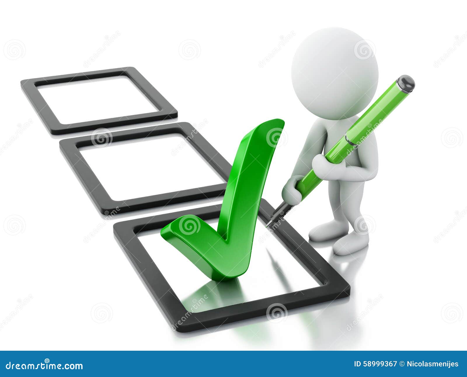 Weiße Leute 3d Mit Checkliste Stock Abbildung - Illustration von liste ...