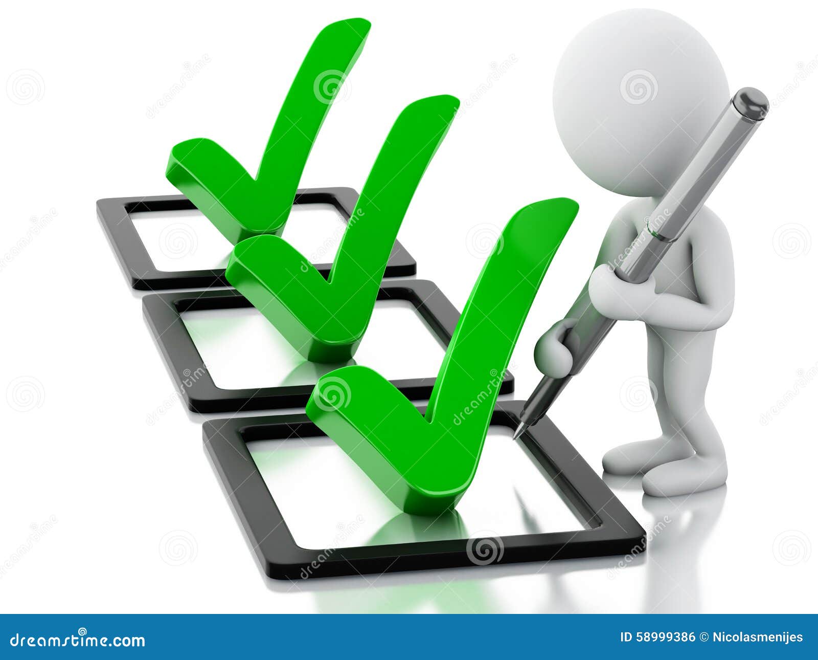 Weiße Leute 3d Mit Checkliste Stock Abbildung - Illustration von ...