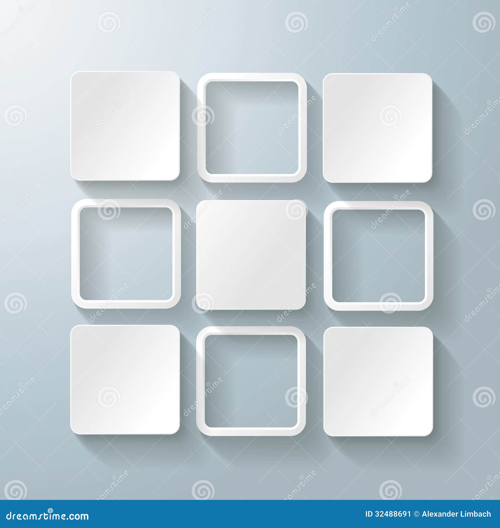 Weiße Wahlen Des Rechteck-Quadrat-Design-5 Vektor Abbildung ...