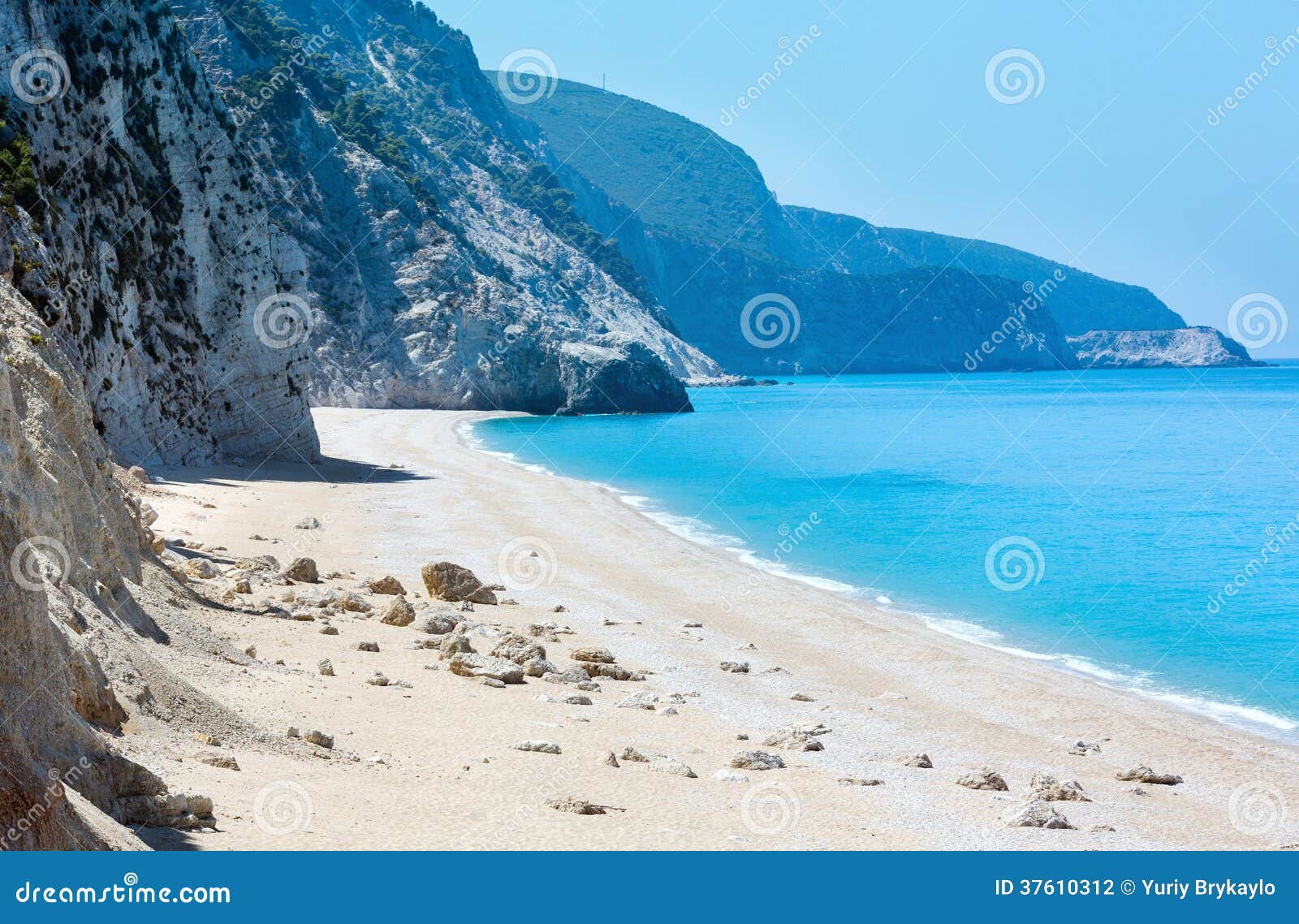 Weißer Egremni-Strand (Lefkas, Griechenland) Stockfoto - Bild von ...