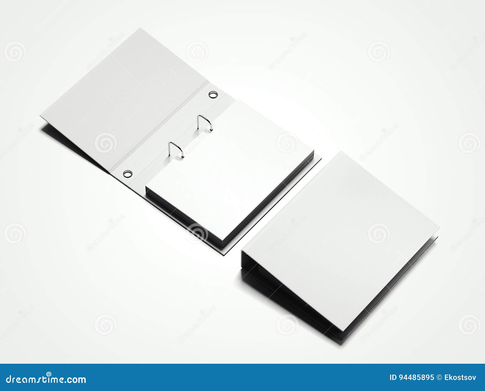 Weißer Ordner Mit Blättern Wiedergabe 3d Stock Abbildung - Illustration ...