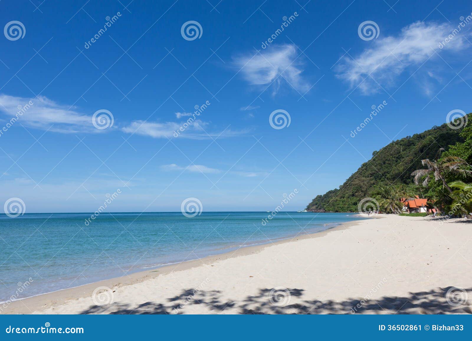Weißer Sand-Strand Auf Koh Chang-Insel Stockbild - Bild von blau ...