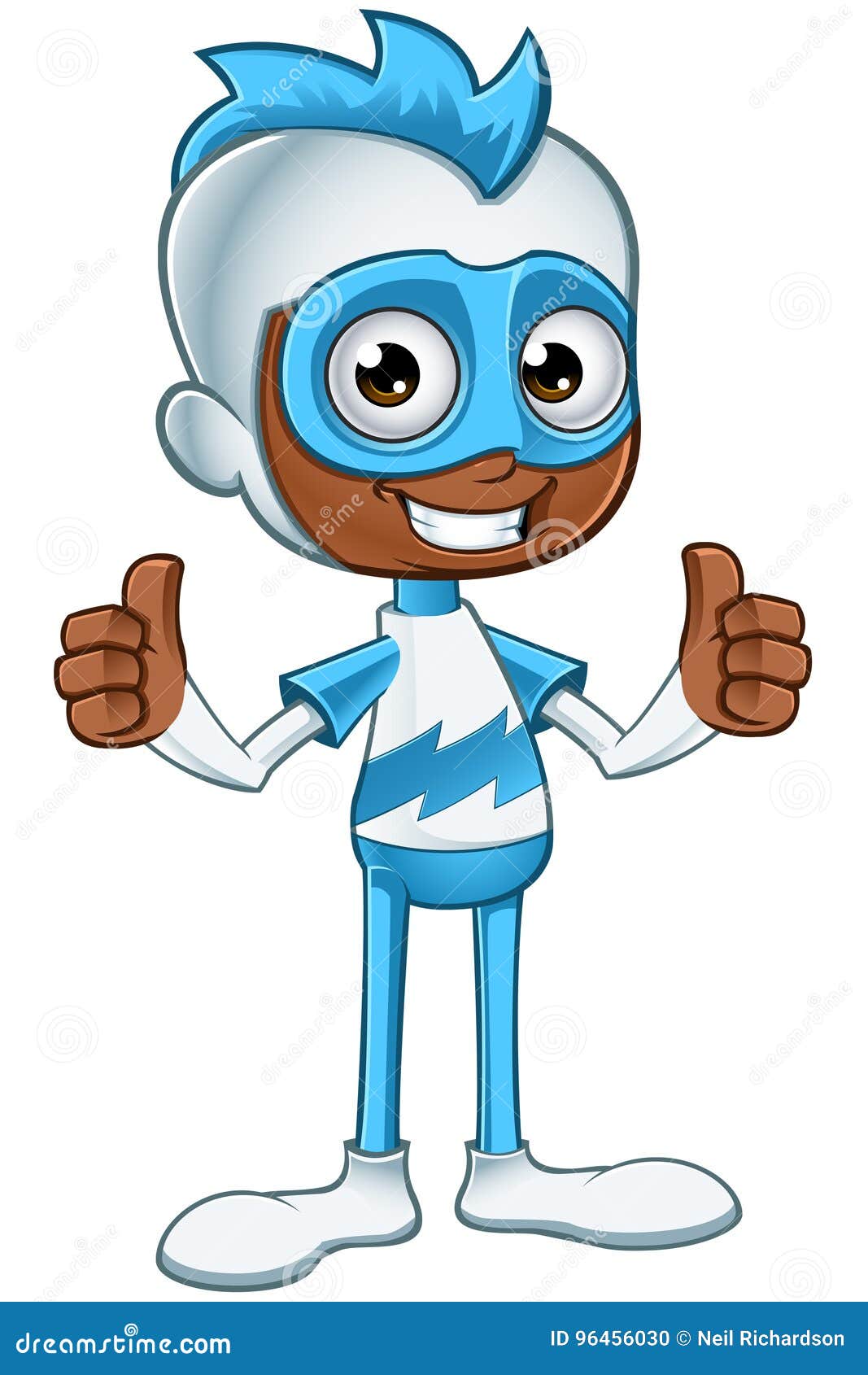 Weißer Und Blauer Superheld - Zwei Daumen Oben Vektor Abbildung ...