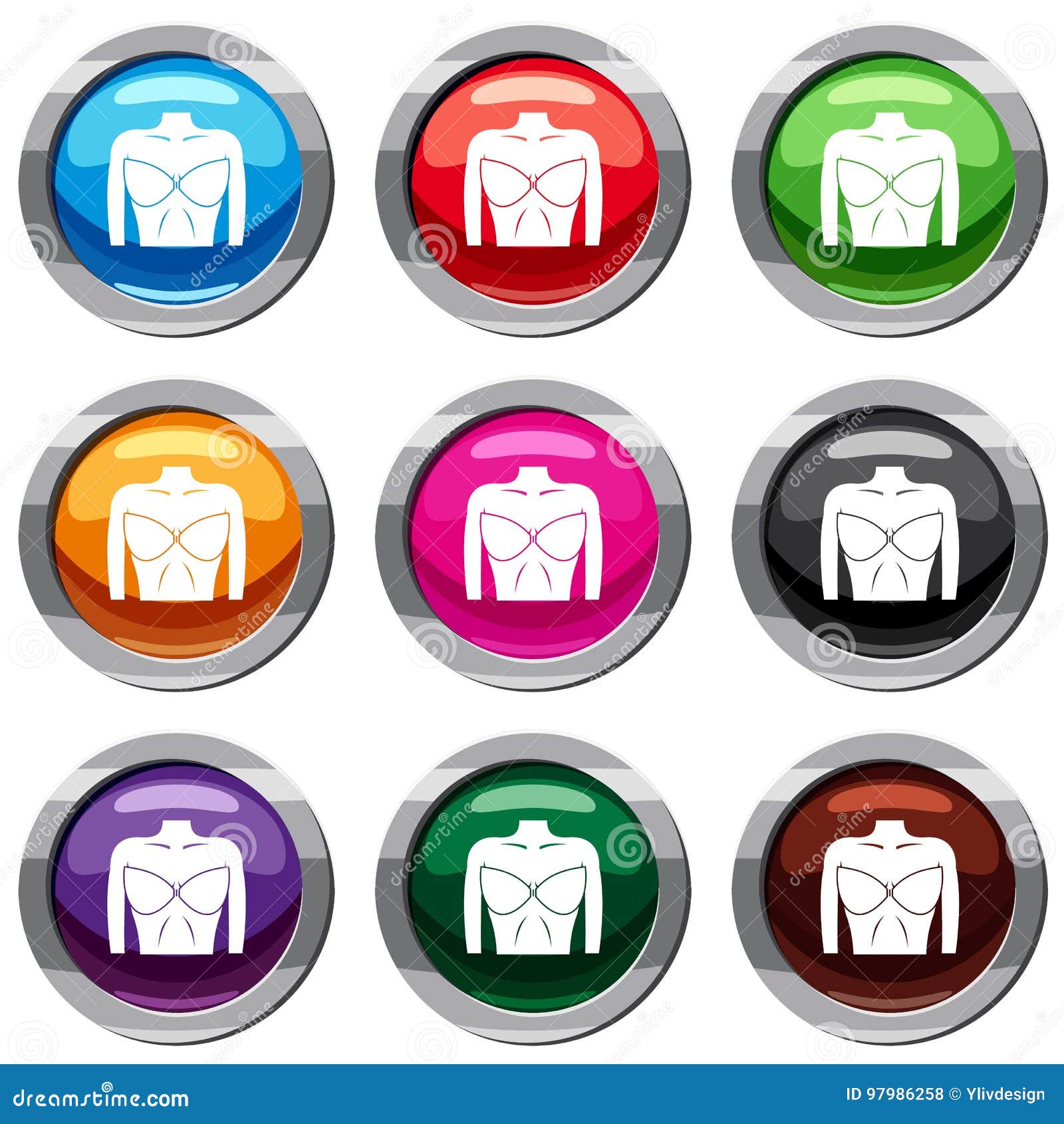 Weibliche Brust in Einem BH Stellte Sammlung 9 Ein Vektor Abbildung - Illustration von erotika ...