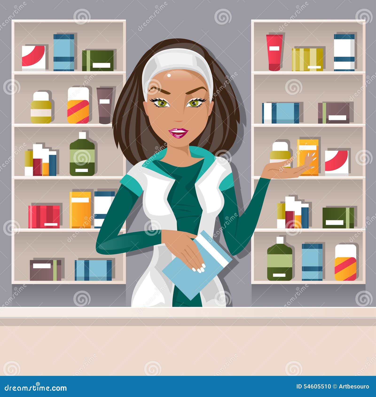 Weiblicher Apotheker Vector Illustration Vektor Abbildung ...