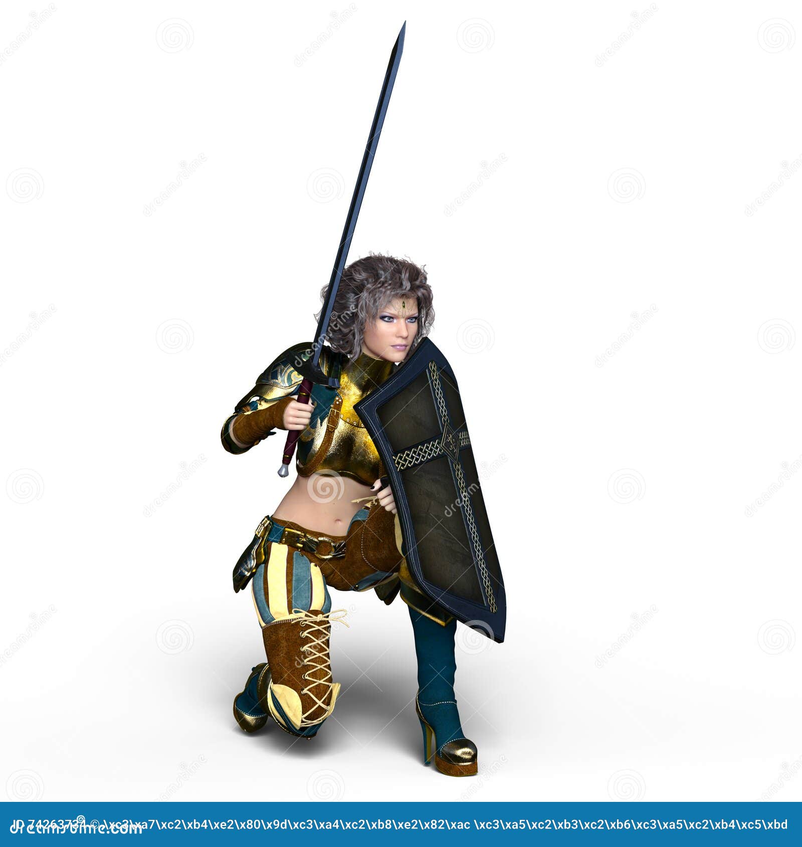 Weiblicher Ritter stock abbildung. Illustration von alter - 74263734