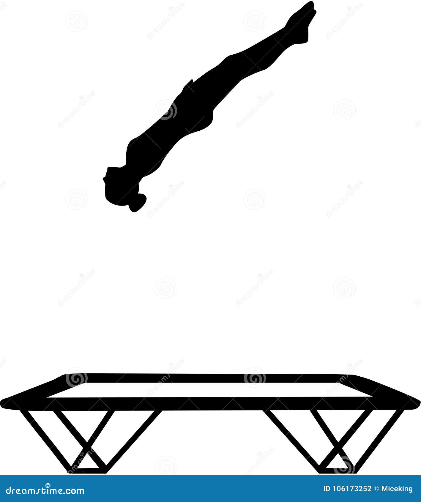 Weibliches Trampolinistschattenbild Vektor Abbildung - Illustration von ...