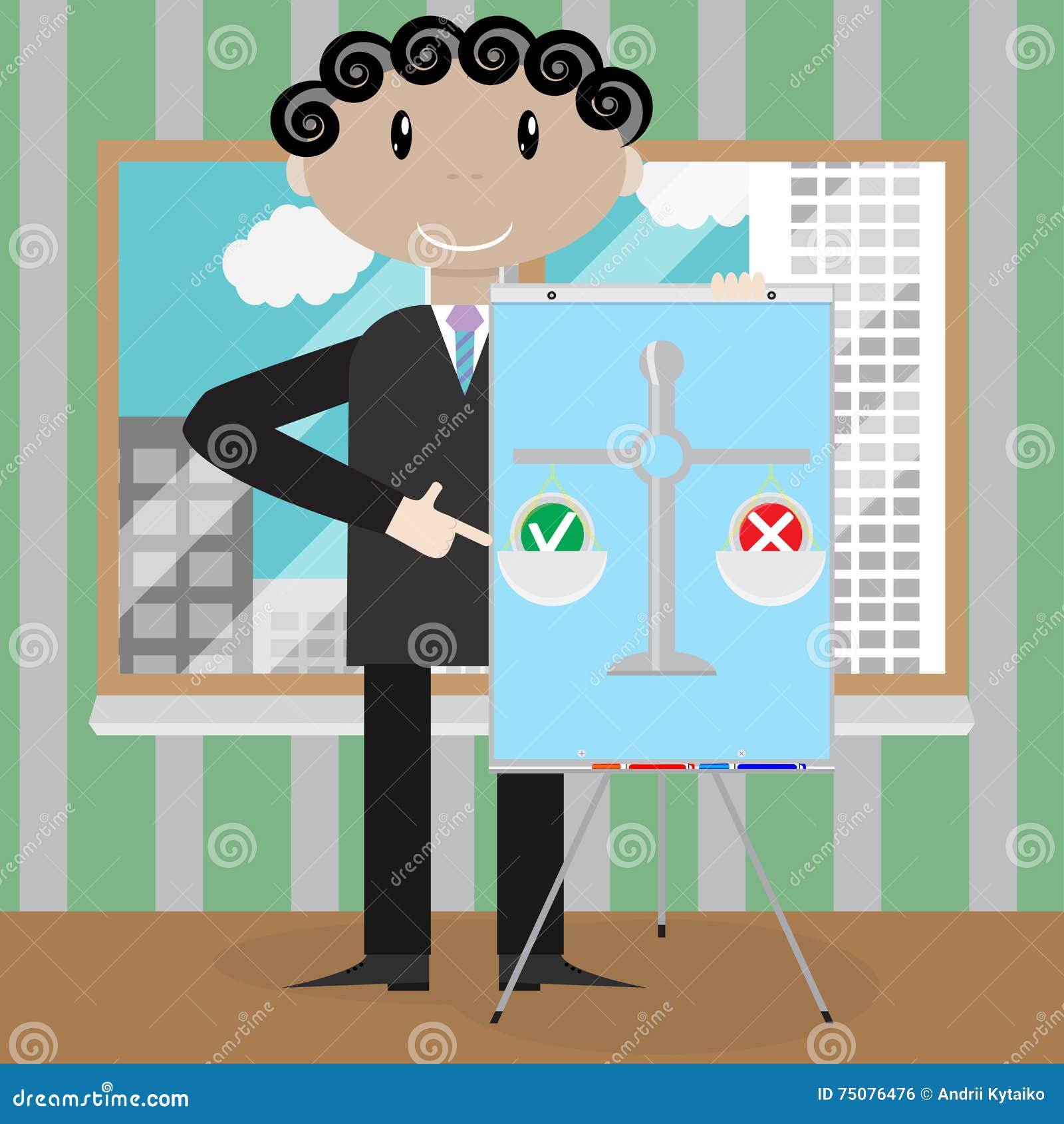 Weigh and make choices stock vector. Illustration of flat - 75076476