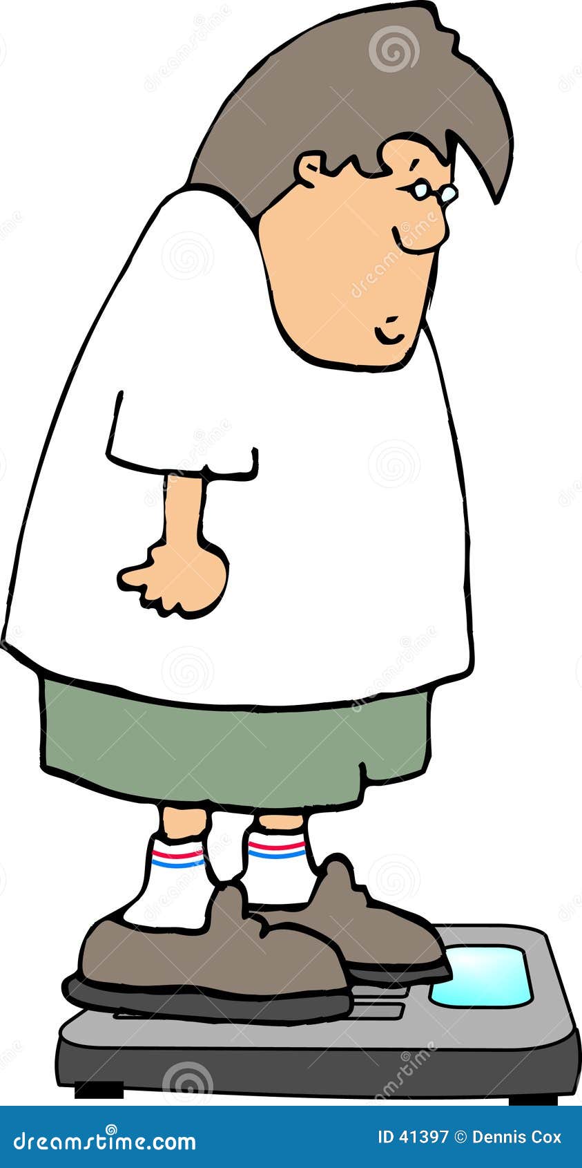 Cartoon Getting Weighed Clip Art