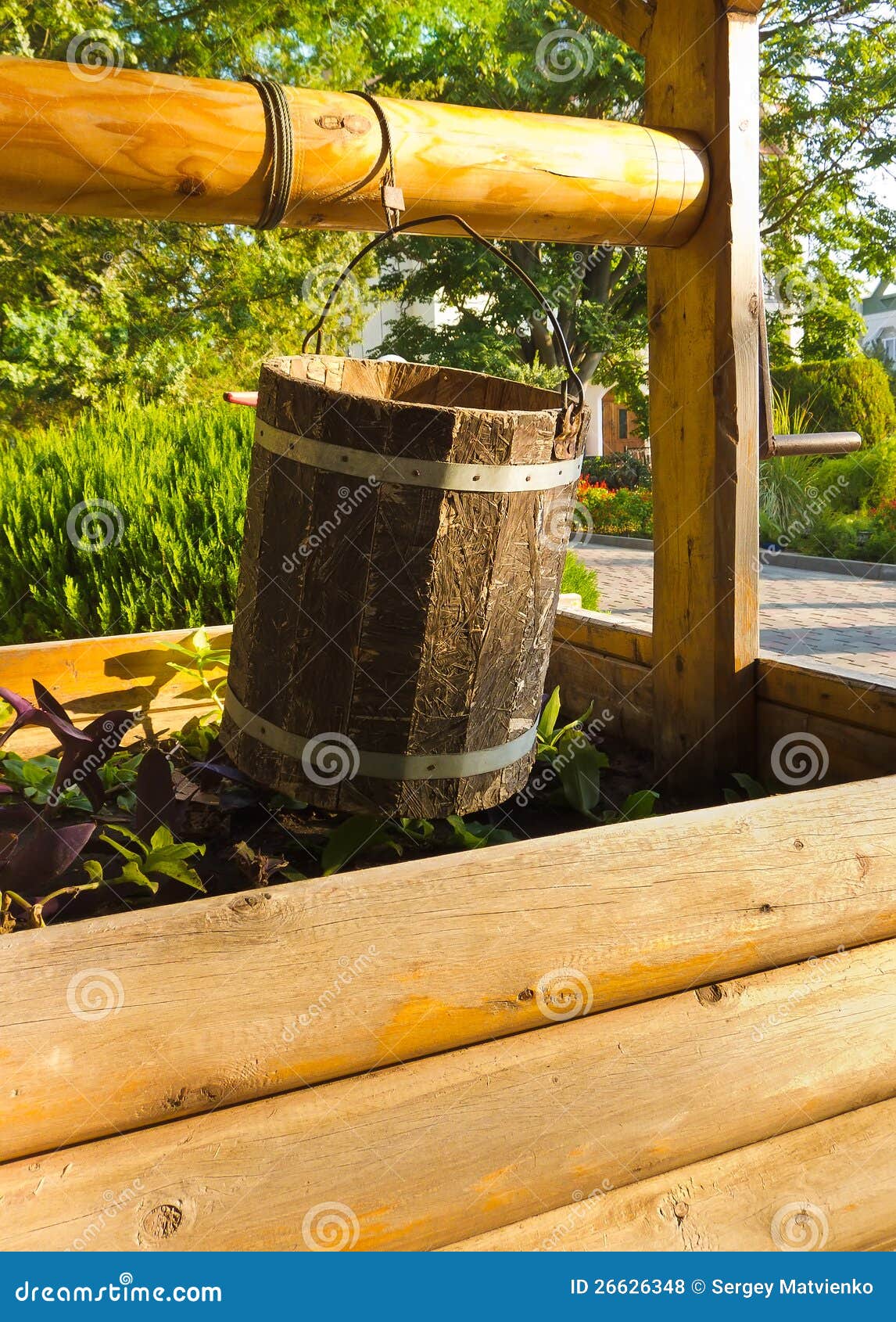 Weighing Bucket Over the Well Stock Photo - Image of obsolete, antique ...