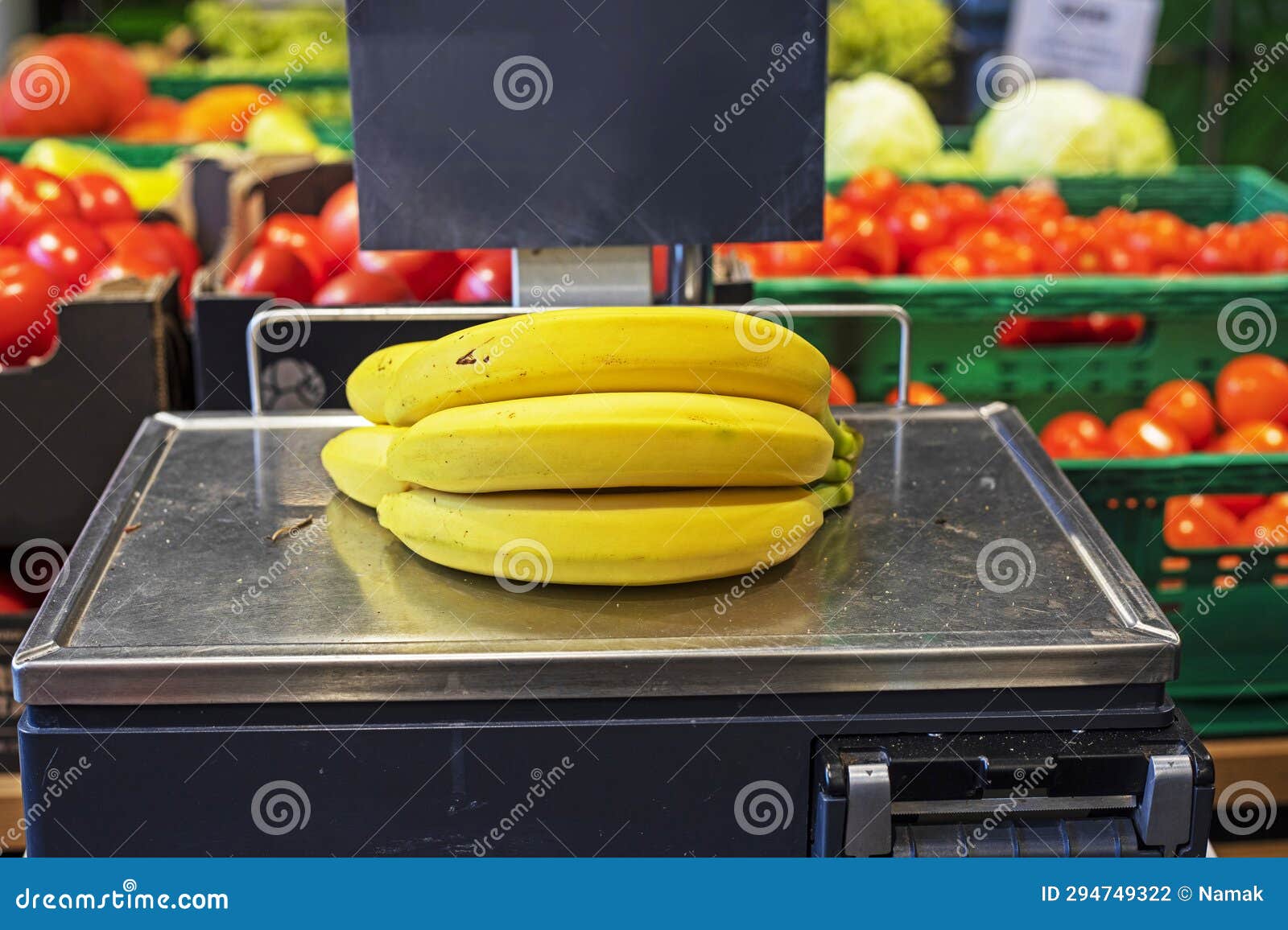 Weighing a Bunch of Bananas on a Scale Stock Photo - Image of ...