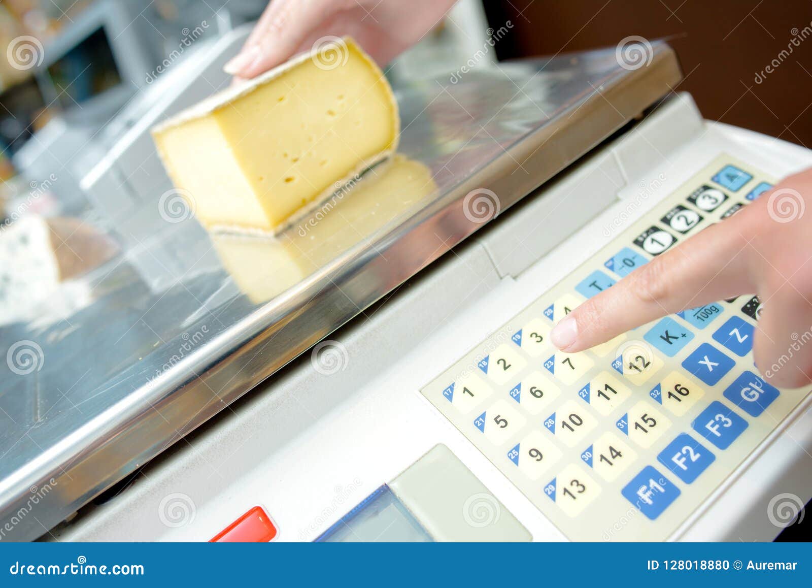 Weighing Cheese on Electronic Scales Stock Photo - Image of produce ...
