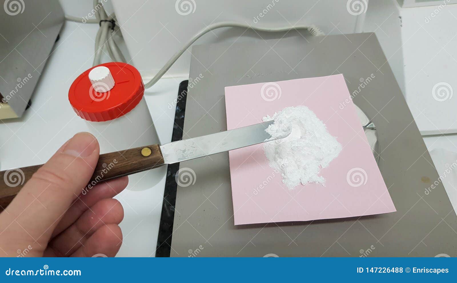 Weighing a chemical stock photo. Image of scientist - 147226488