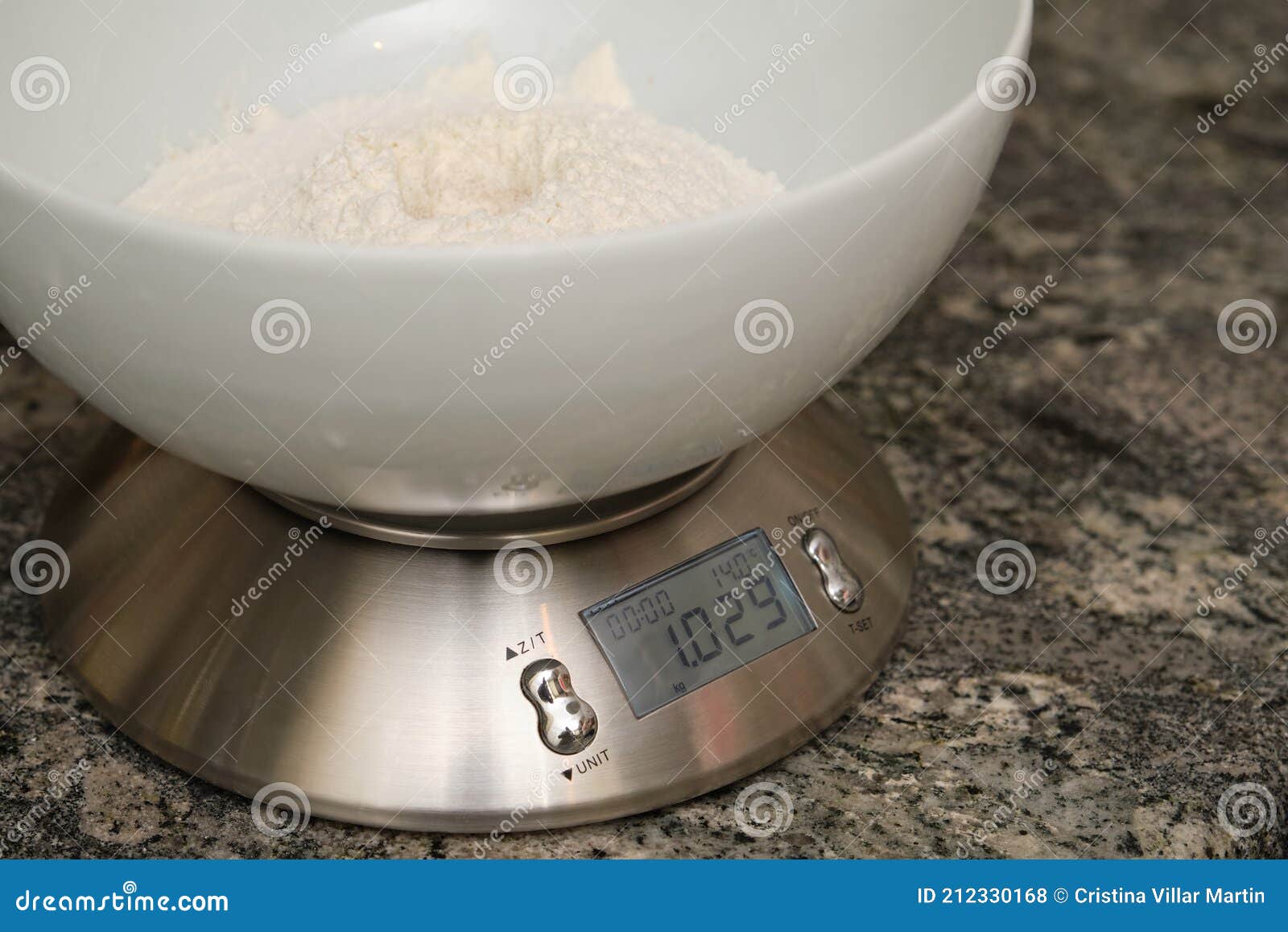 Weighing Flour for Baking on a Digital Scale Stock Photo - Image of ...