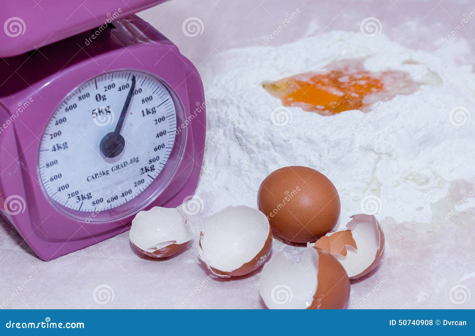 Weighing Flour on a Kitchen Scale Stock Photo - Image of making ...