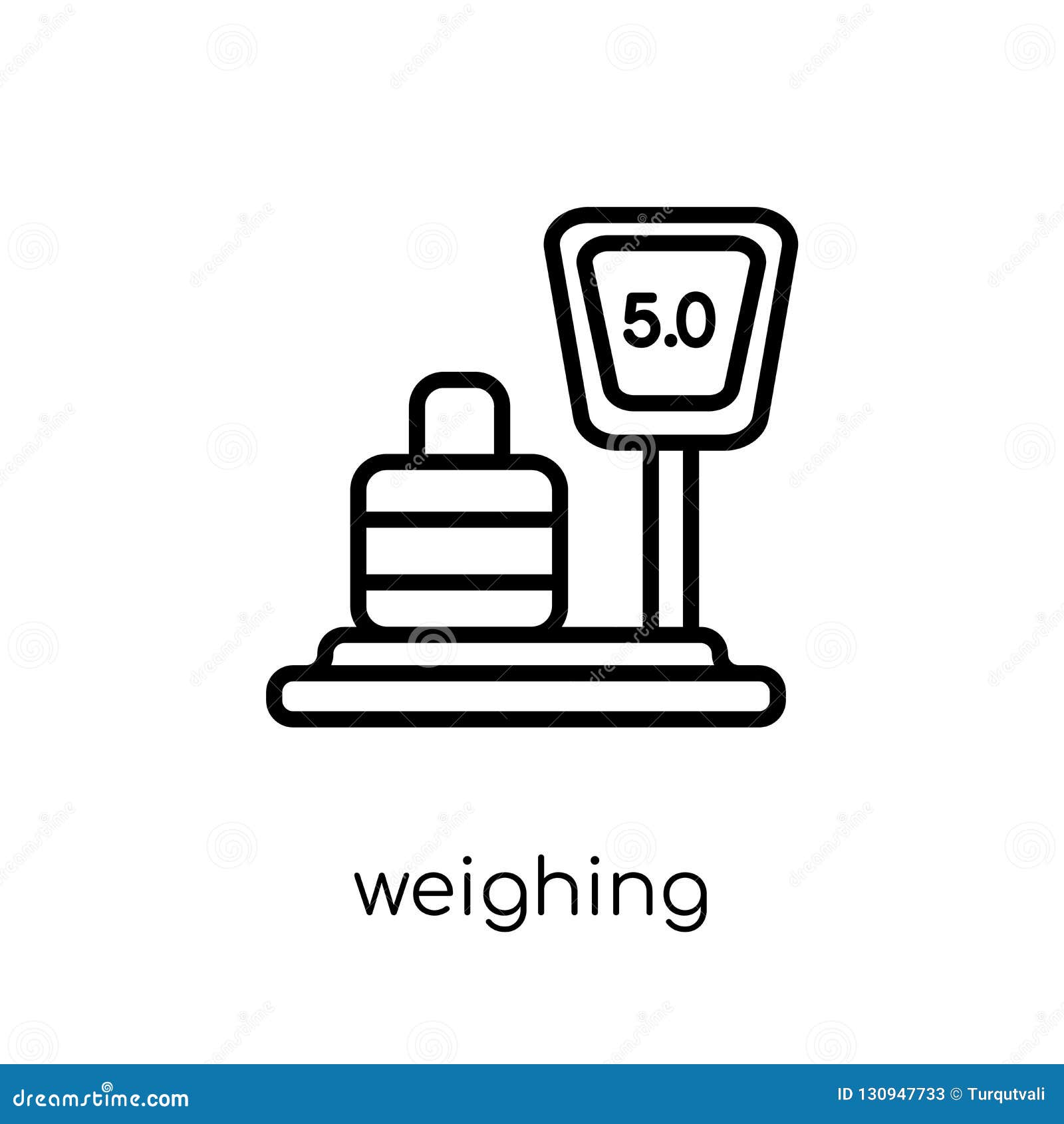 Weighing Icon. Trendy Modern Flat Linear Vector Weighing Icon on Stock ...
