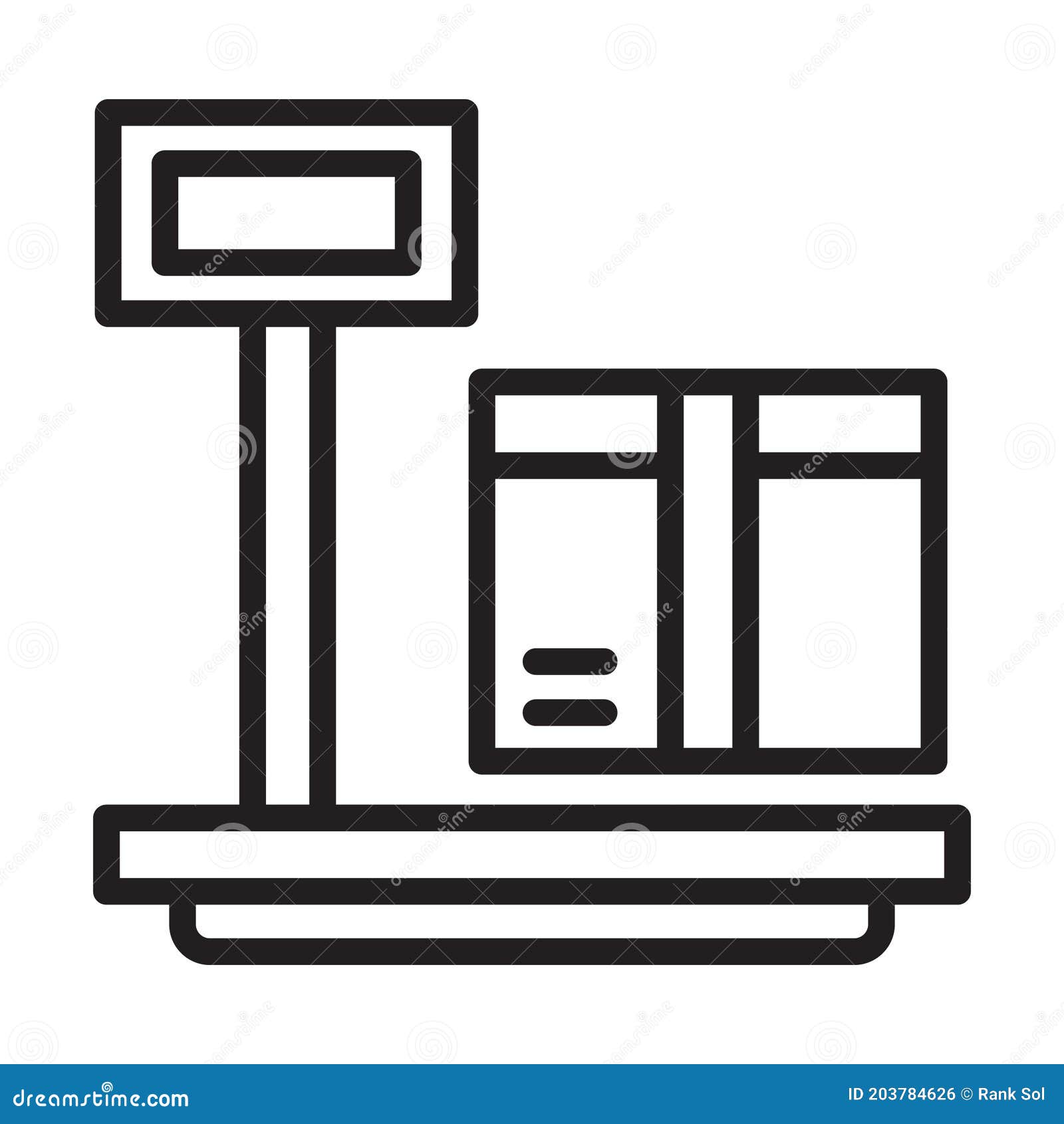 Weighing Machine, Scale, Platform, Box Fully Editable Vector Icon Stock ...