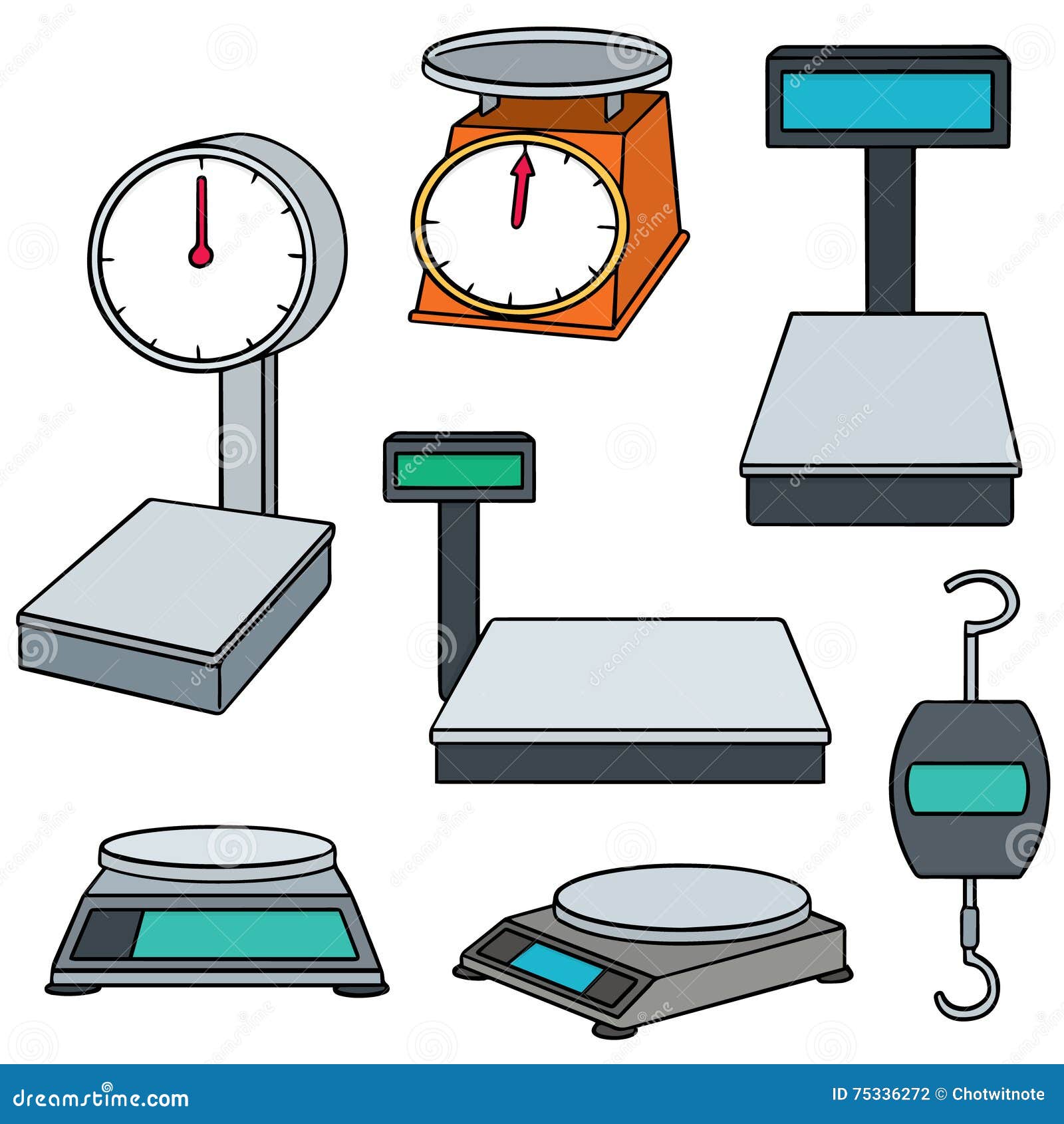 Weighing machine stock vector. Illustration of market - 75336272
