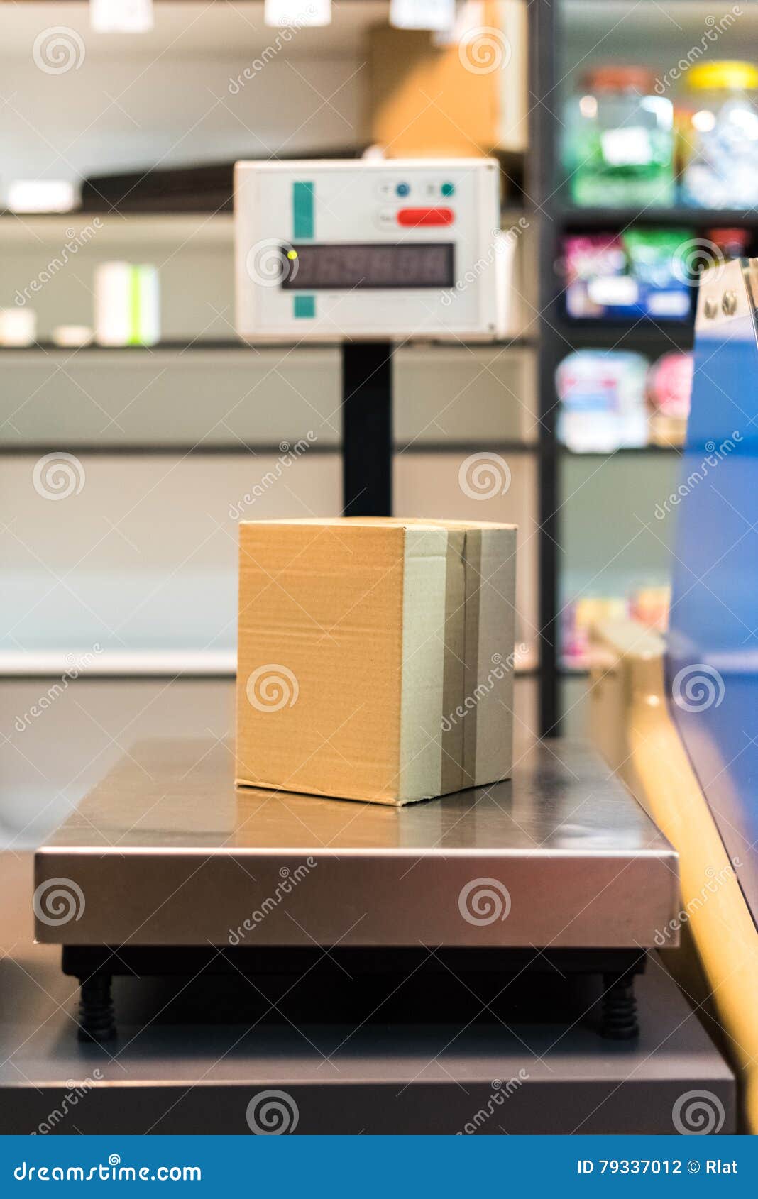 Weighing Package at the Post Stock Photo - Image of cardboard, envelope ...