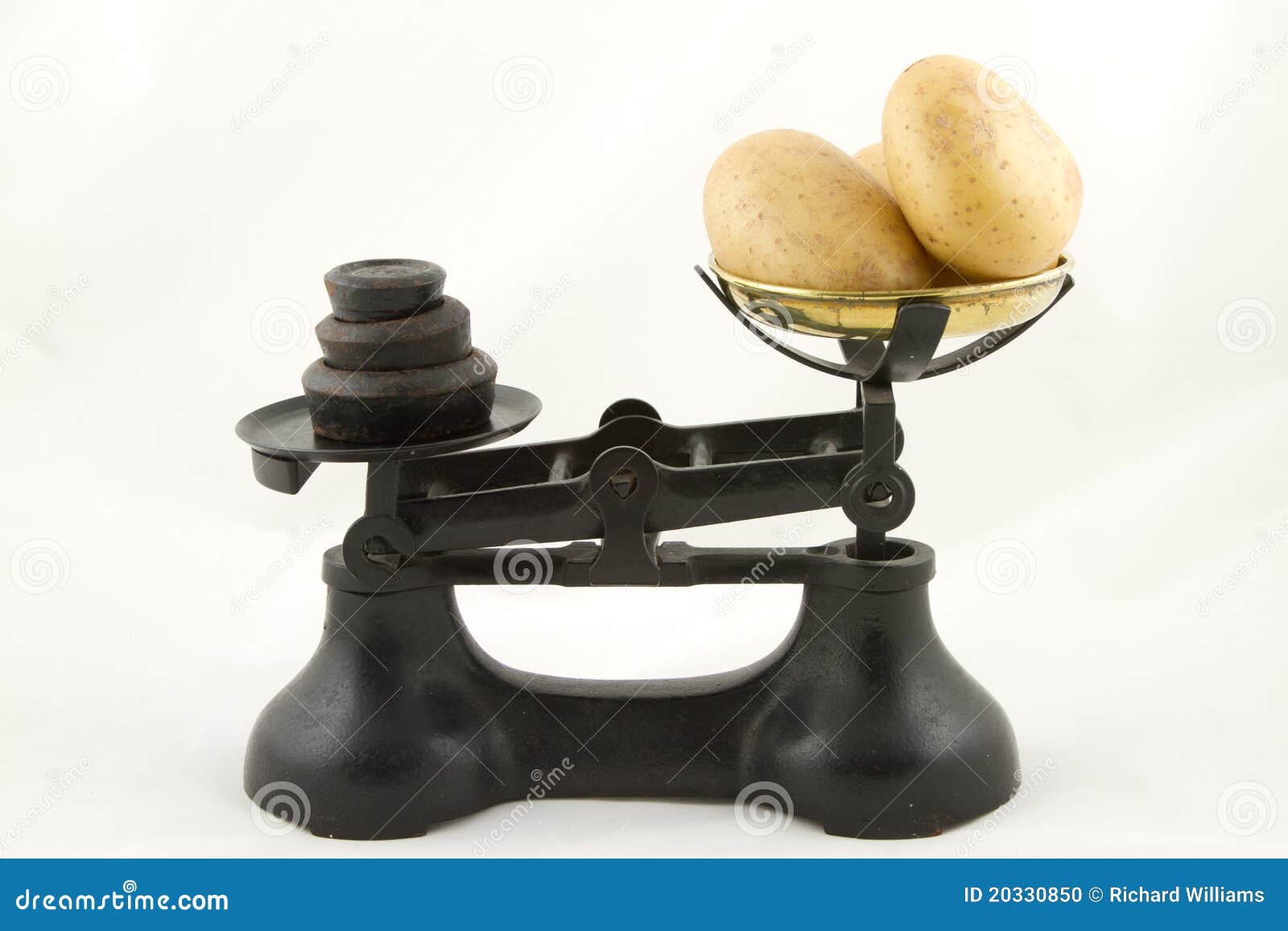 Weighing potatoes. stock photo. Image of potato, weights - 20330850