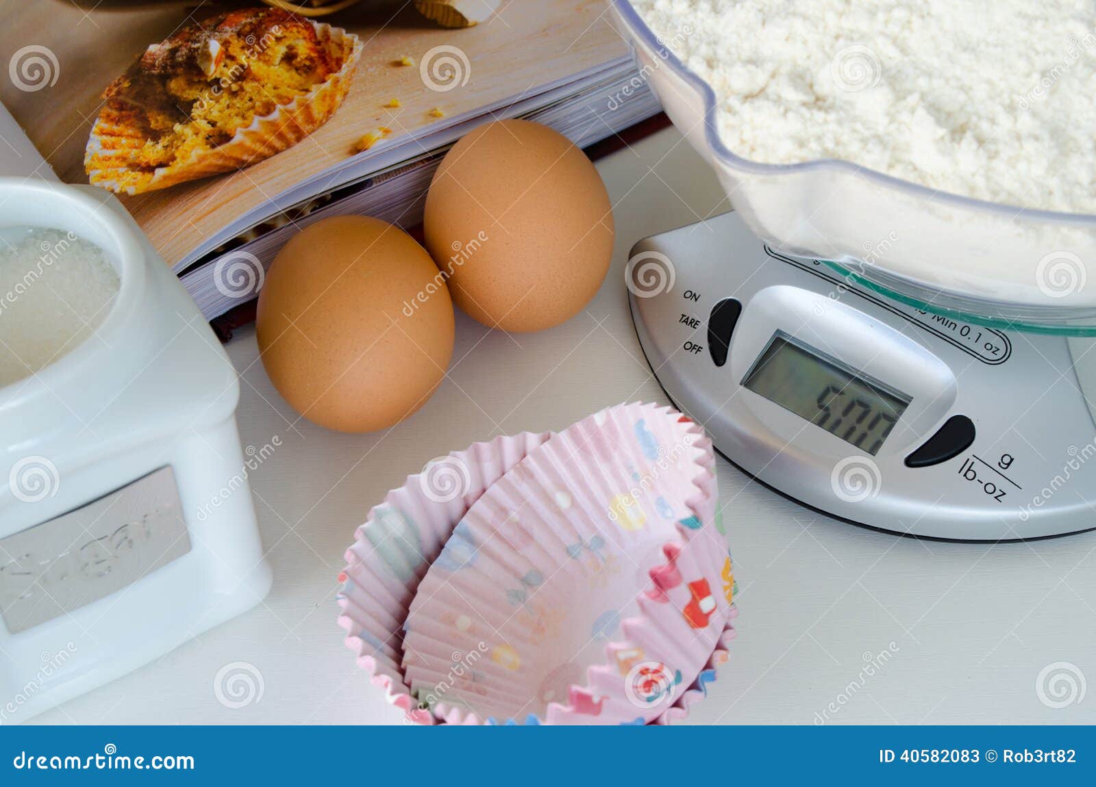 Weighing Scale with Baking Ingredients Stock Image - Image of grams ...