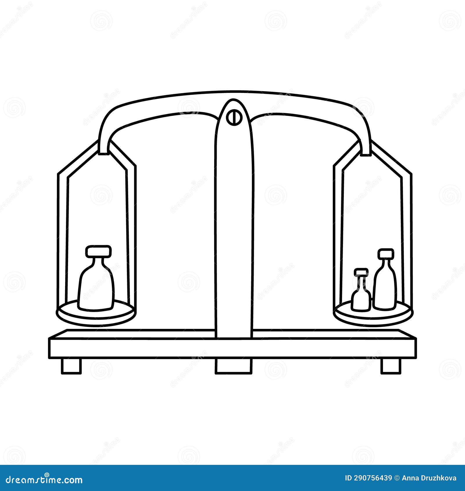 Weighing Scale Hand Drawn Doodle Vector Illustration Black Outline ...