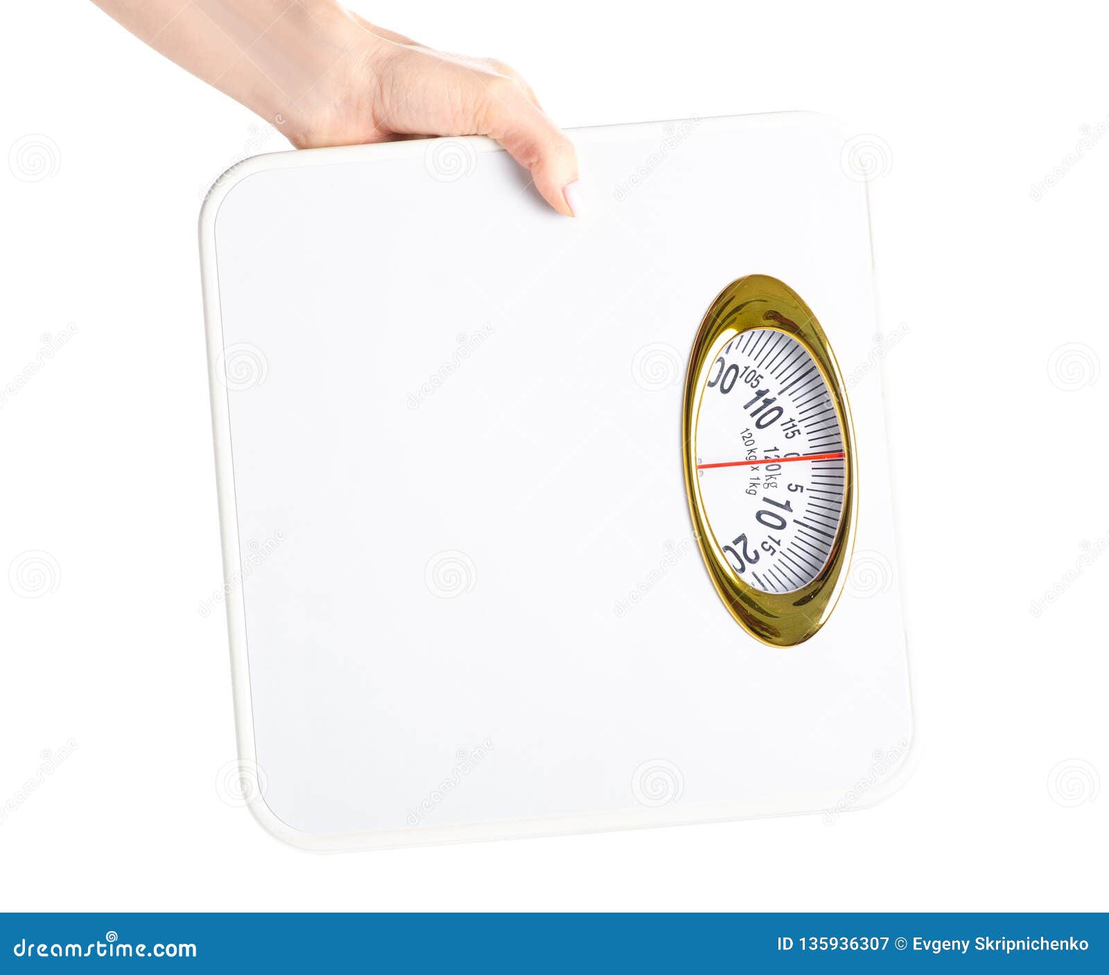 Weighing scale in hand stock image. Image of body, loss - 135936307