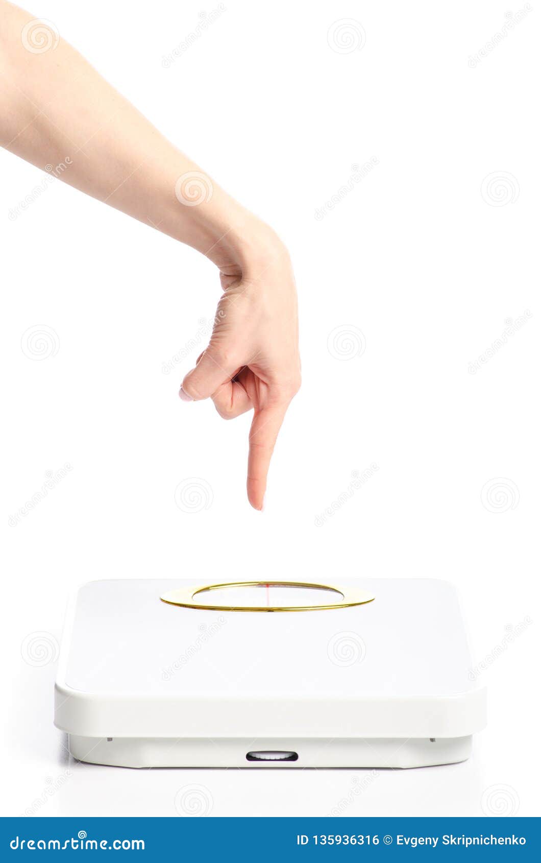 Weighing scale in hand stock photo. Image of grey, closeup - 135936316