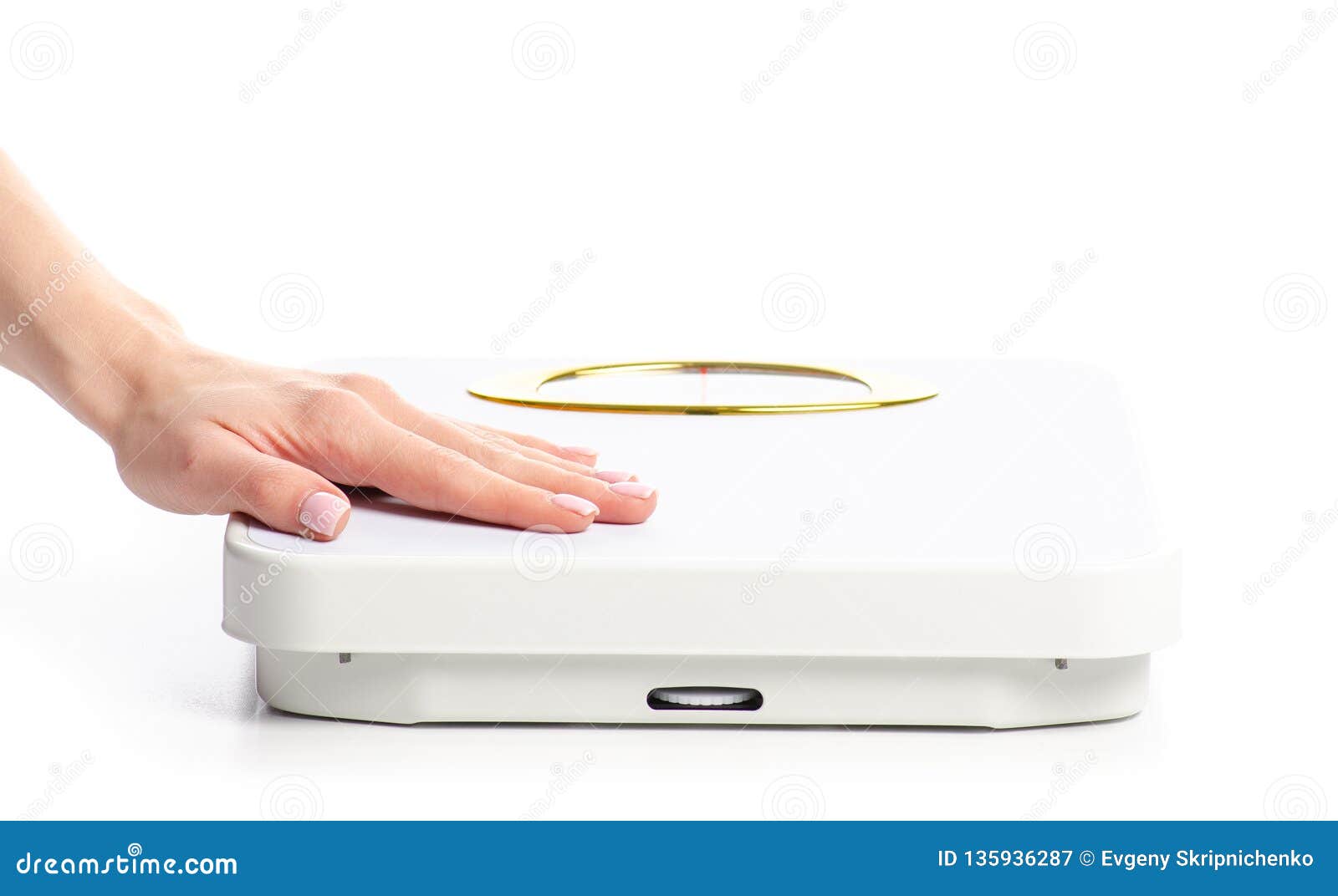 Weighing scale in hand stock image. Image of nutrition - 135936287