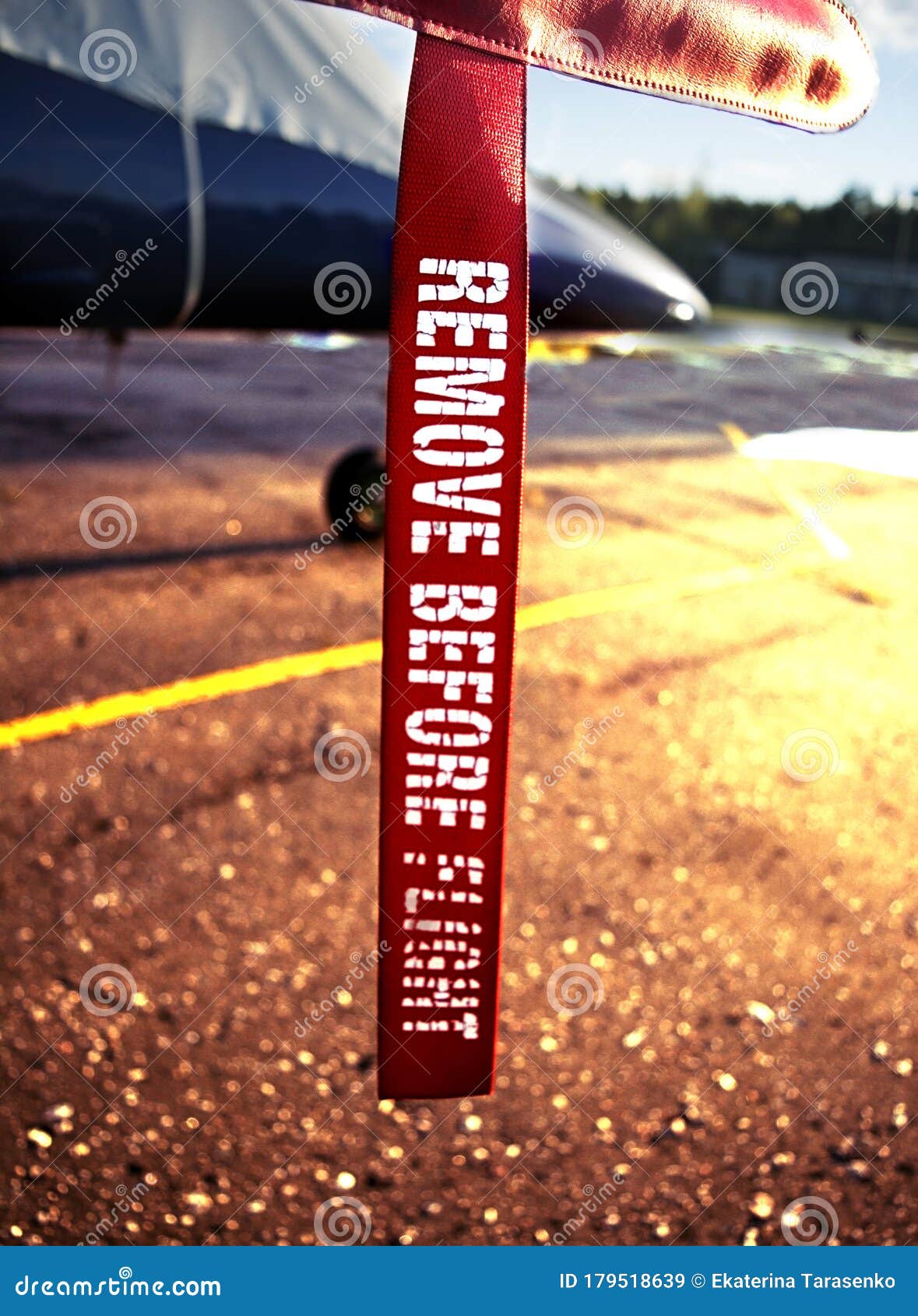 Remove before the Flight Red Stock Image - Image of plane, ribbon ...