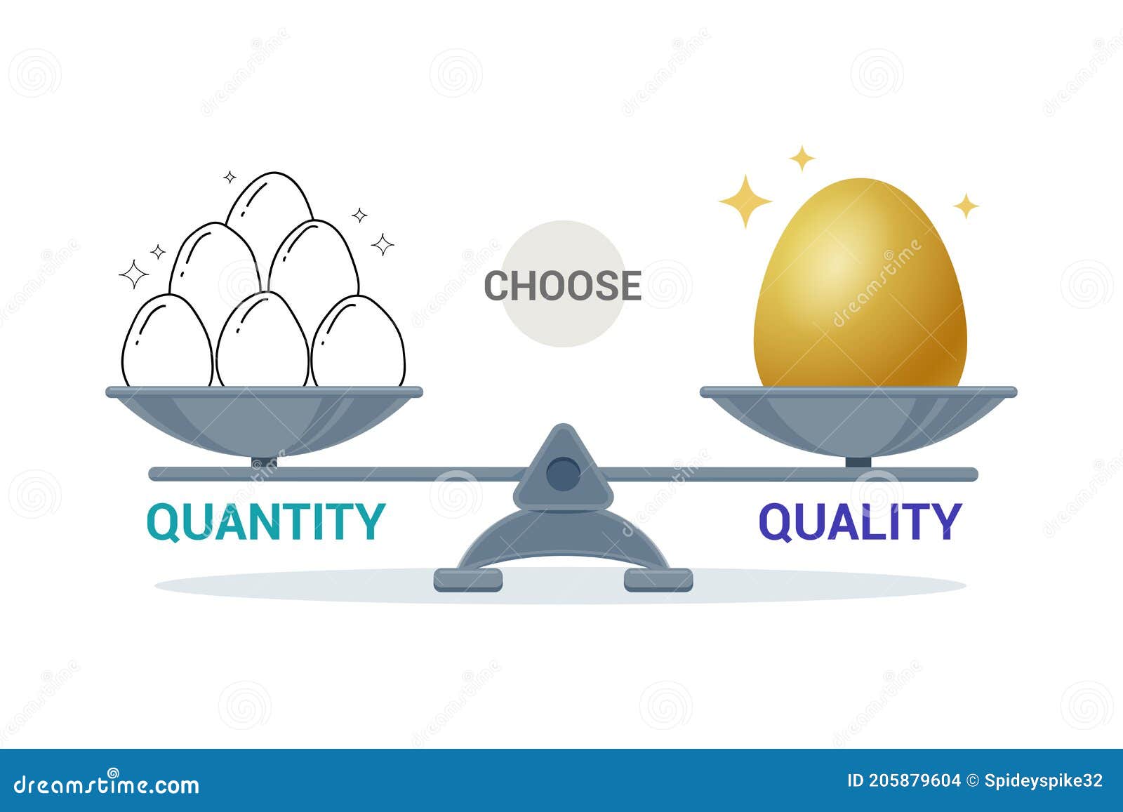 The Weight Balance of Quality and Quantity Stock Vector - Illustration ...