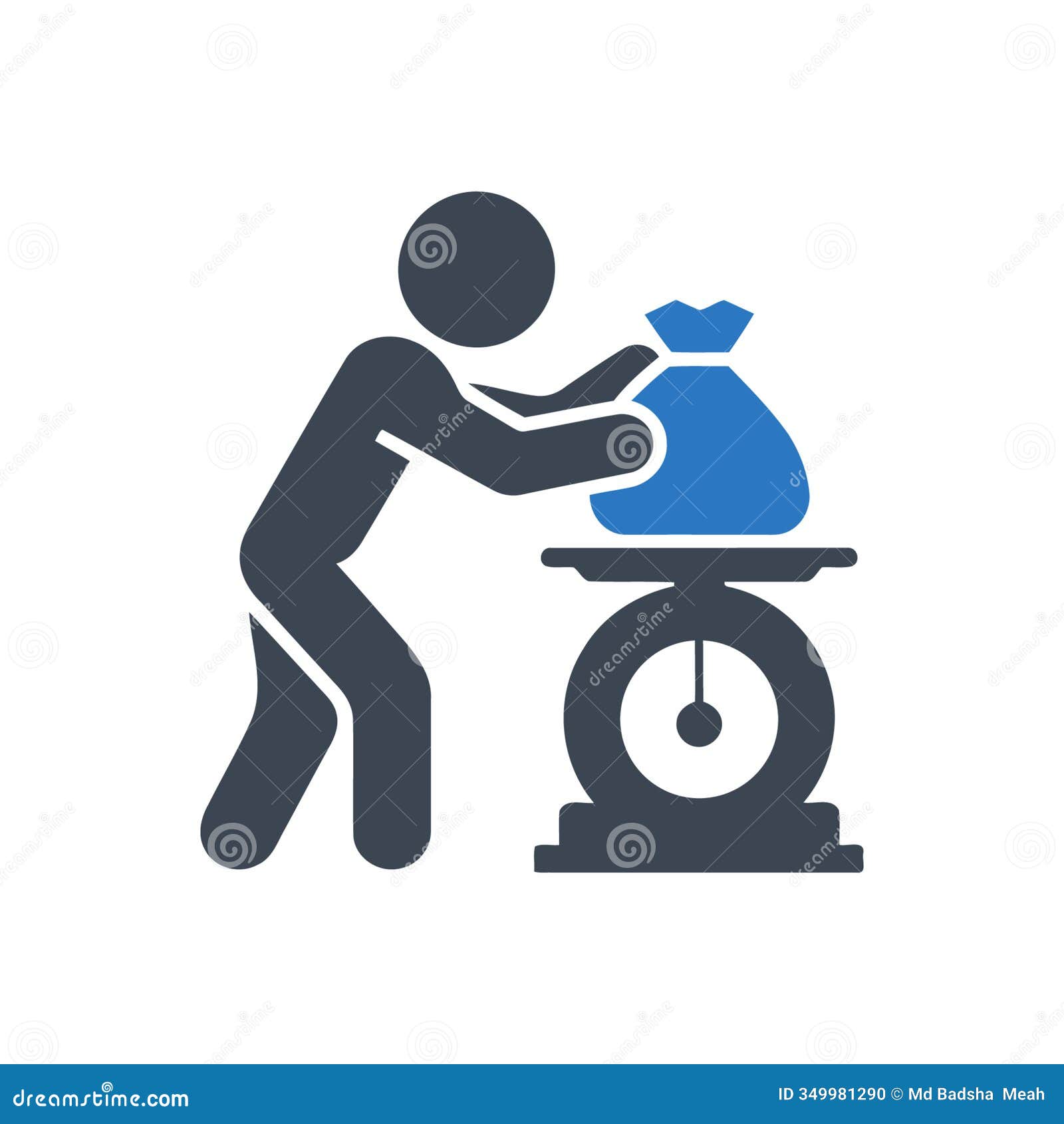 Weight Check for Money Bag Icon Stock Illustration - Illustration of ...