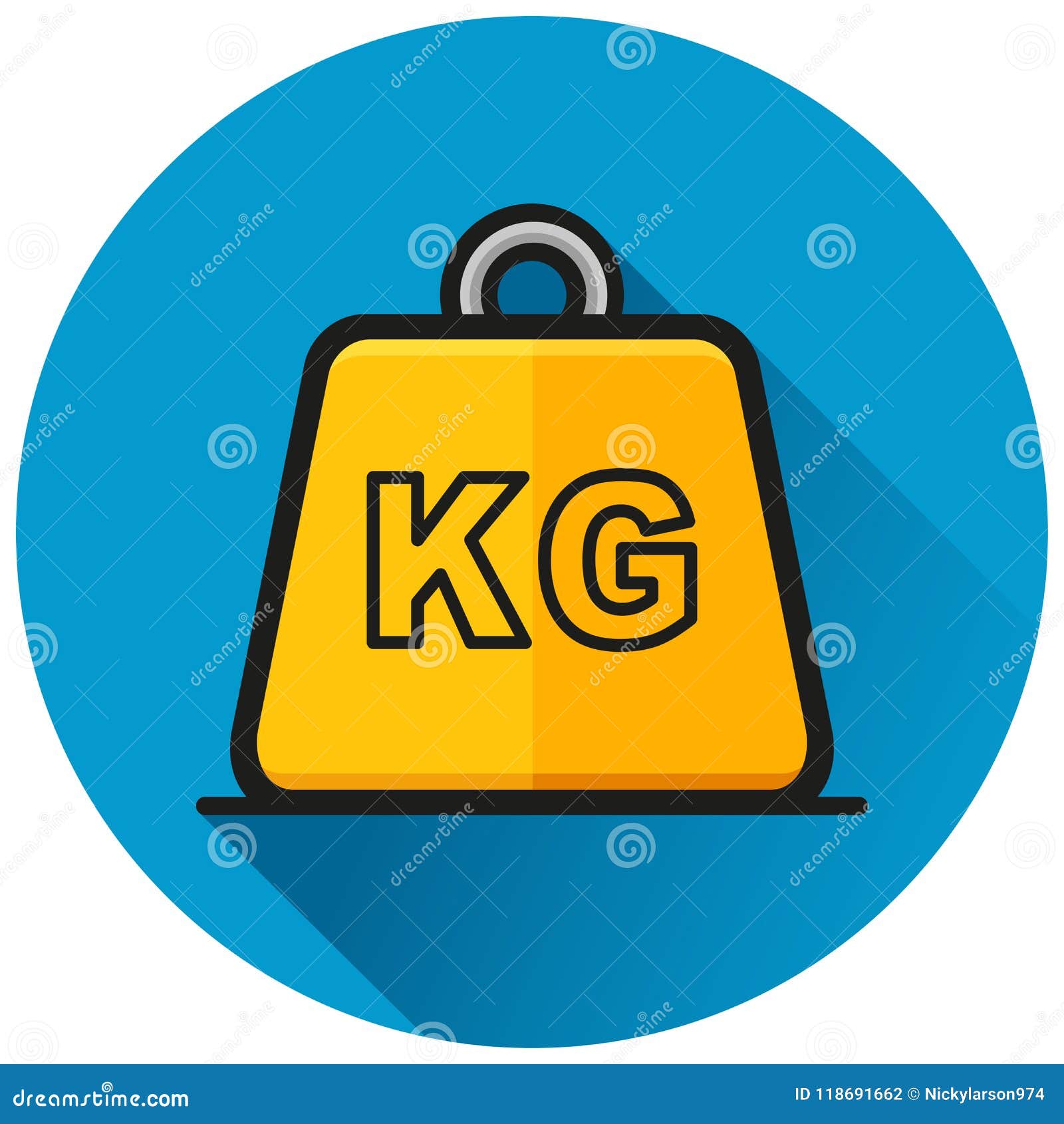 Weight Circle Blue Icon Concept Stock Vector - Illustration of clip ...
