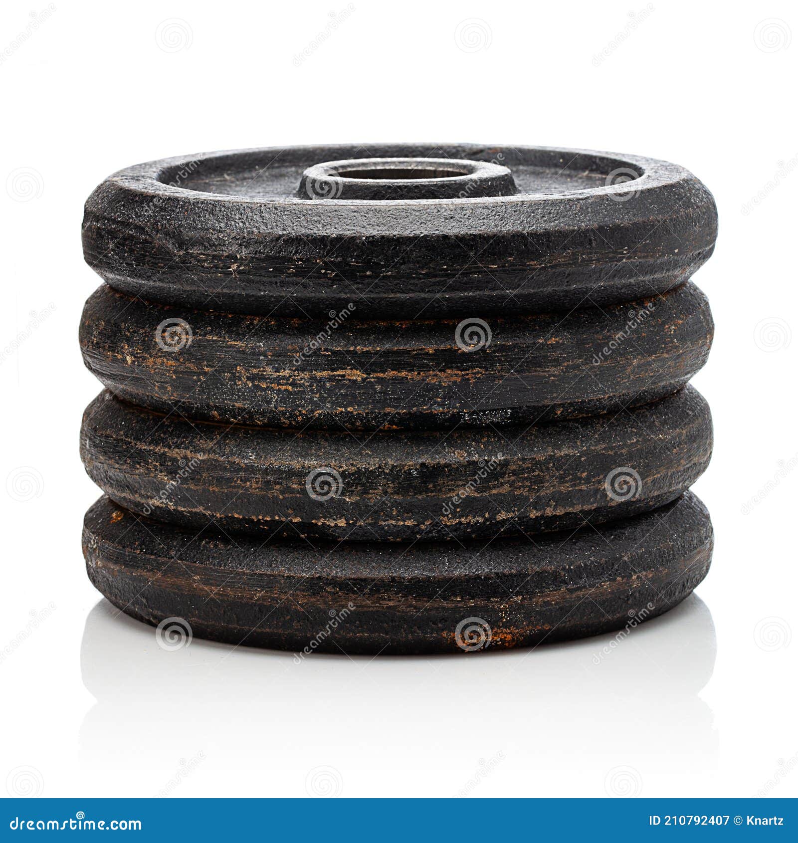 Weight Discs in Stack on White Background Stock Image - Image of white ...