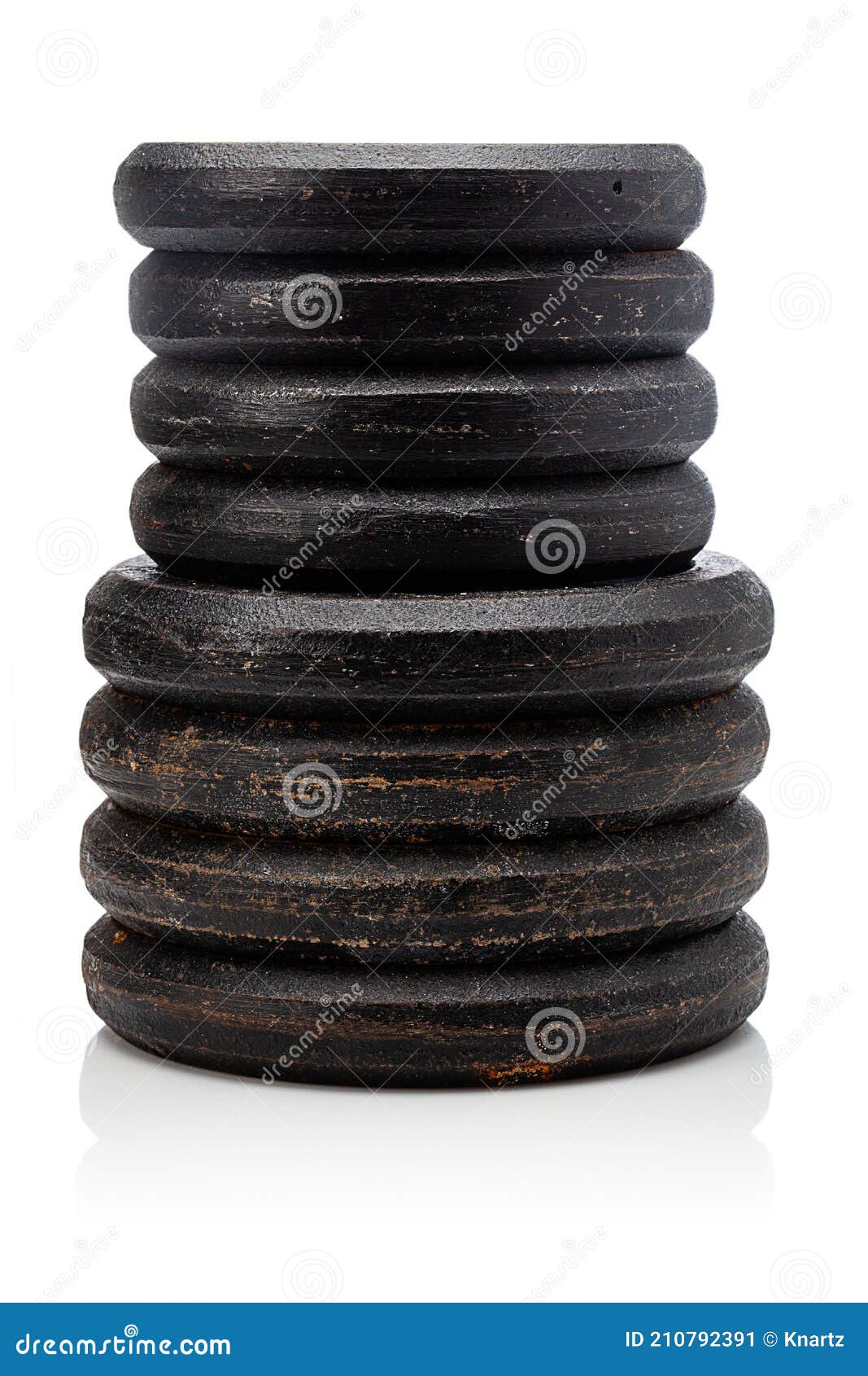 Weight Discs in Stack on White Background Stock Image - Image of plate ...