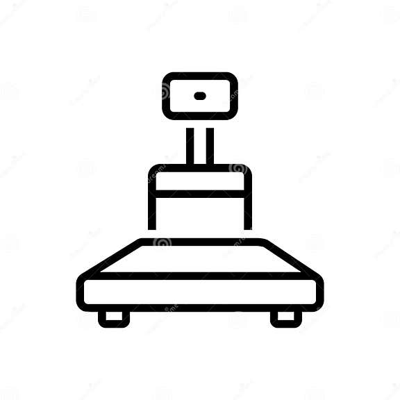 Black Line Icon for Weight, Heft and Meterage Stock Vector ...