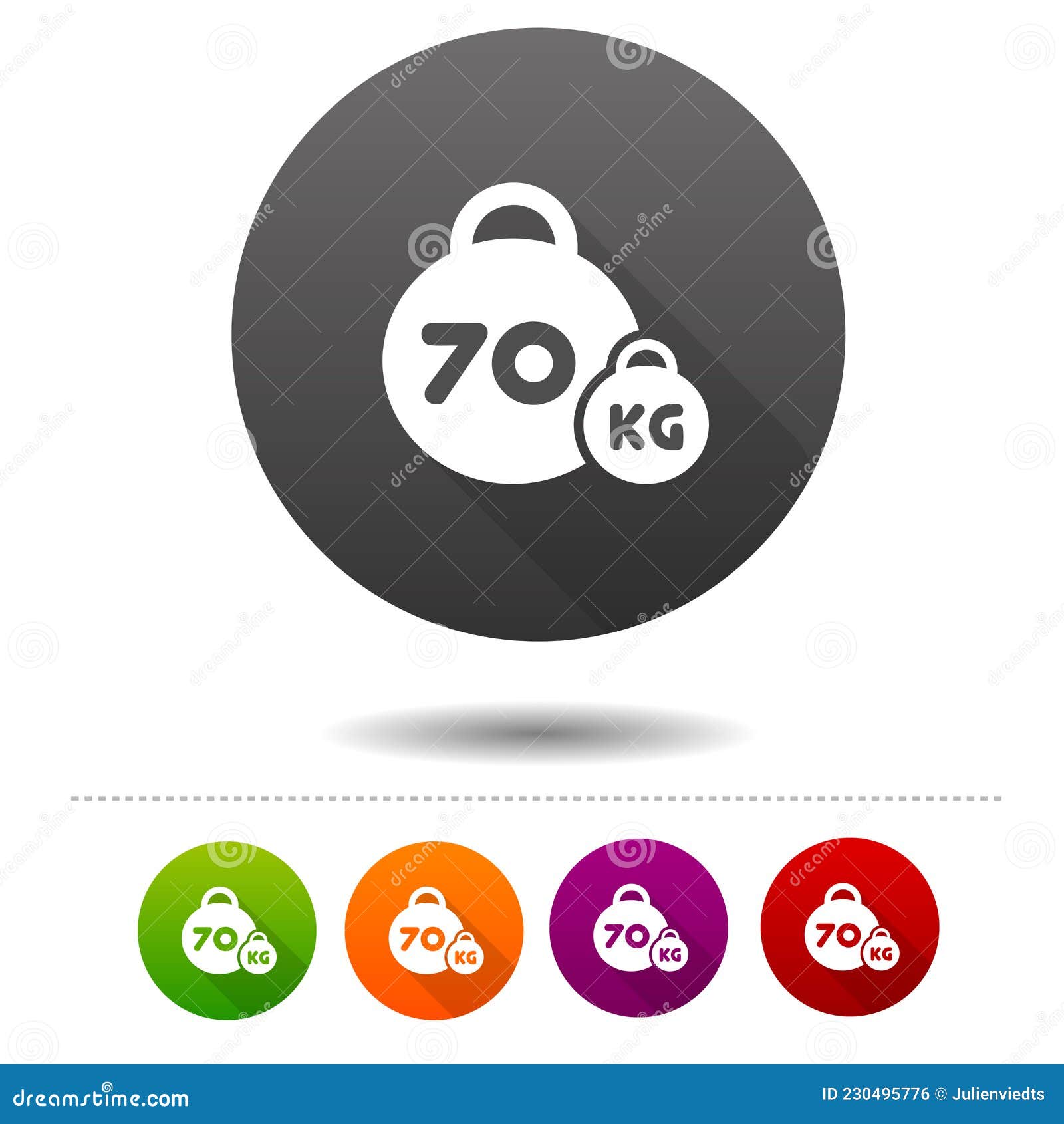Weight Icon. 70 Kilogram Sport Symbol Sign Stock Illustration ...