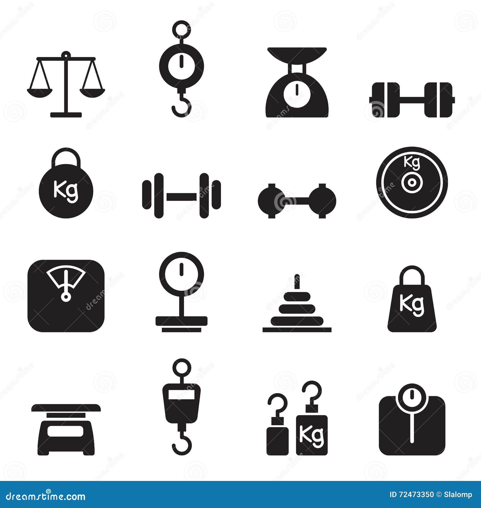 Weight icon set stock vector. Illustration of abstract - 72473350