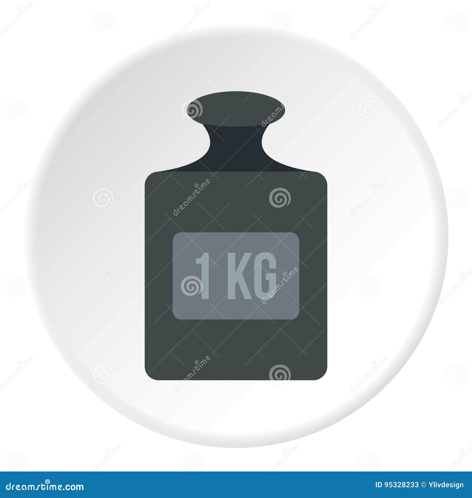 Weight 1 kg icon circle stock vector. Illustration of iron - 95328233